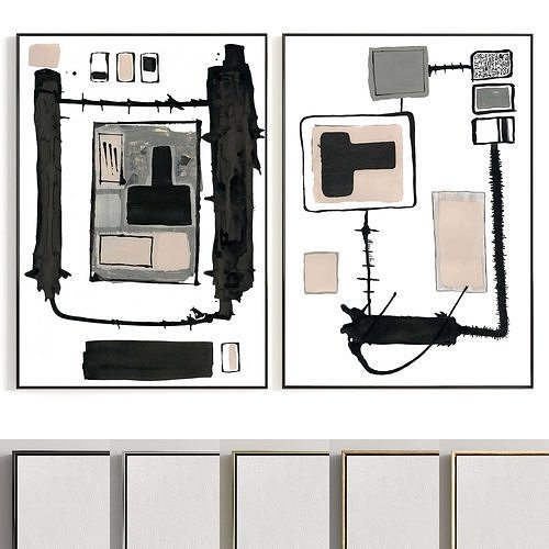 3D model Plaster Two Photo Frame 191 VR / AR / low-poly | CGTrader