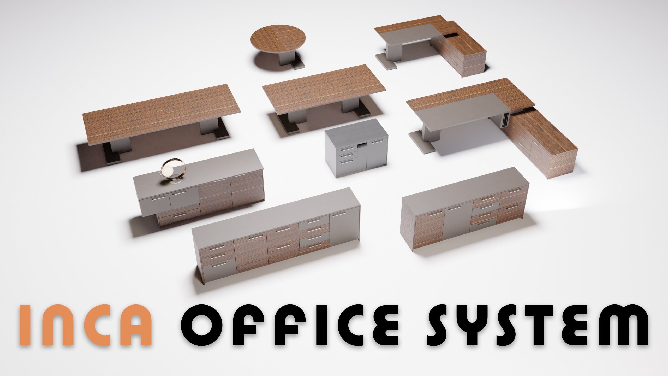 Executive Inca Office System 3D model | CGTrader
