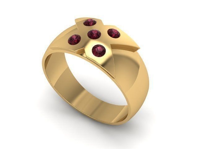 Ring Cross Ruby 3D model 3D printable | CGTrader