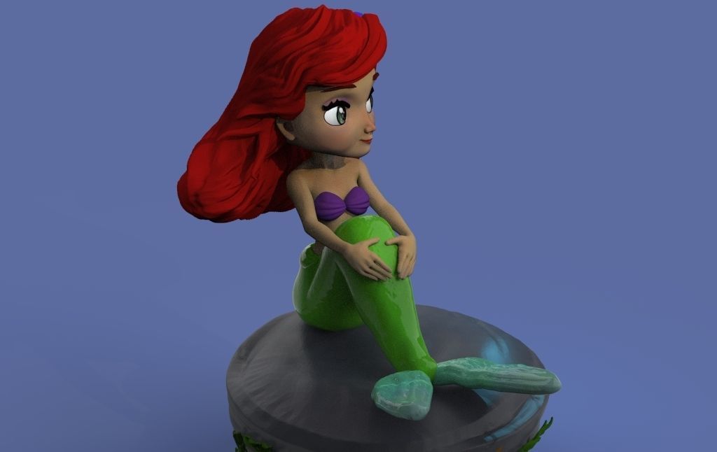 Ariel Mermaid 3D model 3D printable | CGTrader