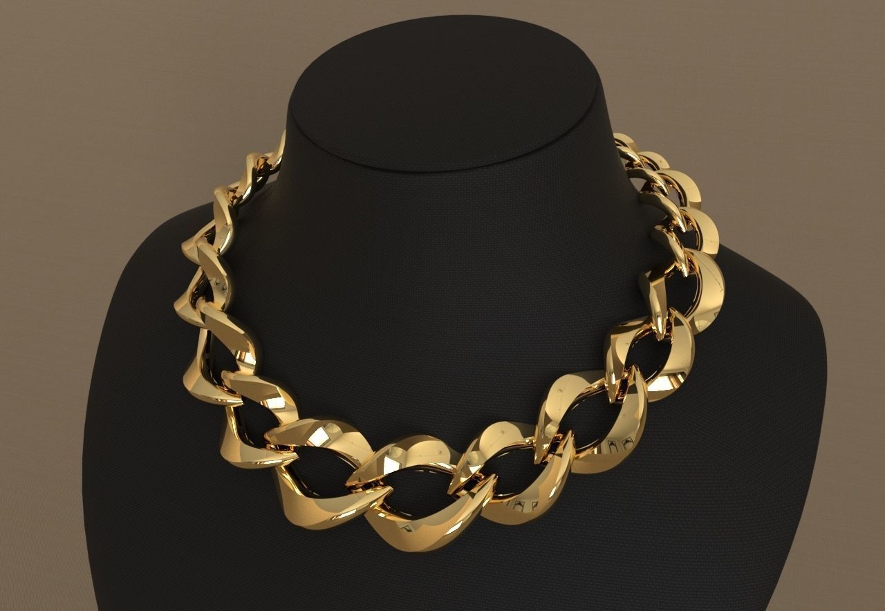 Graduated Cuban Chain Link Almond Model 3D model 3D printable | CGTrader