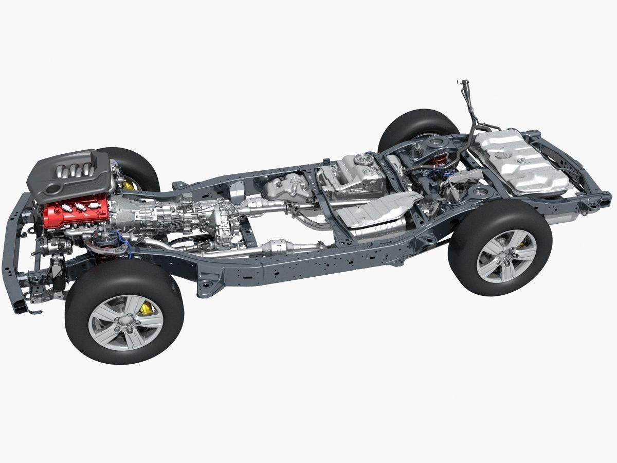 SUV Chassis with Engine 3D model | CGTrader