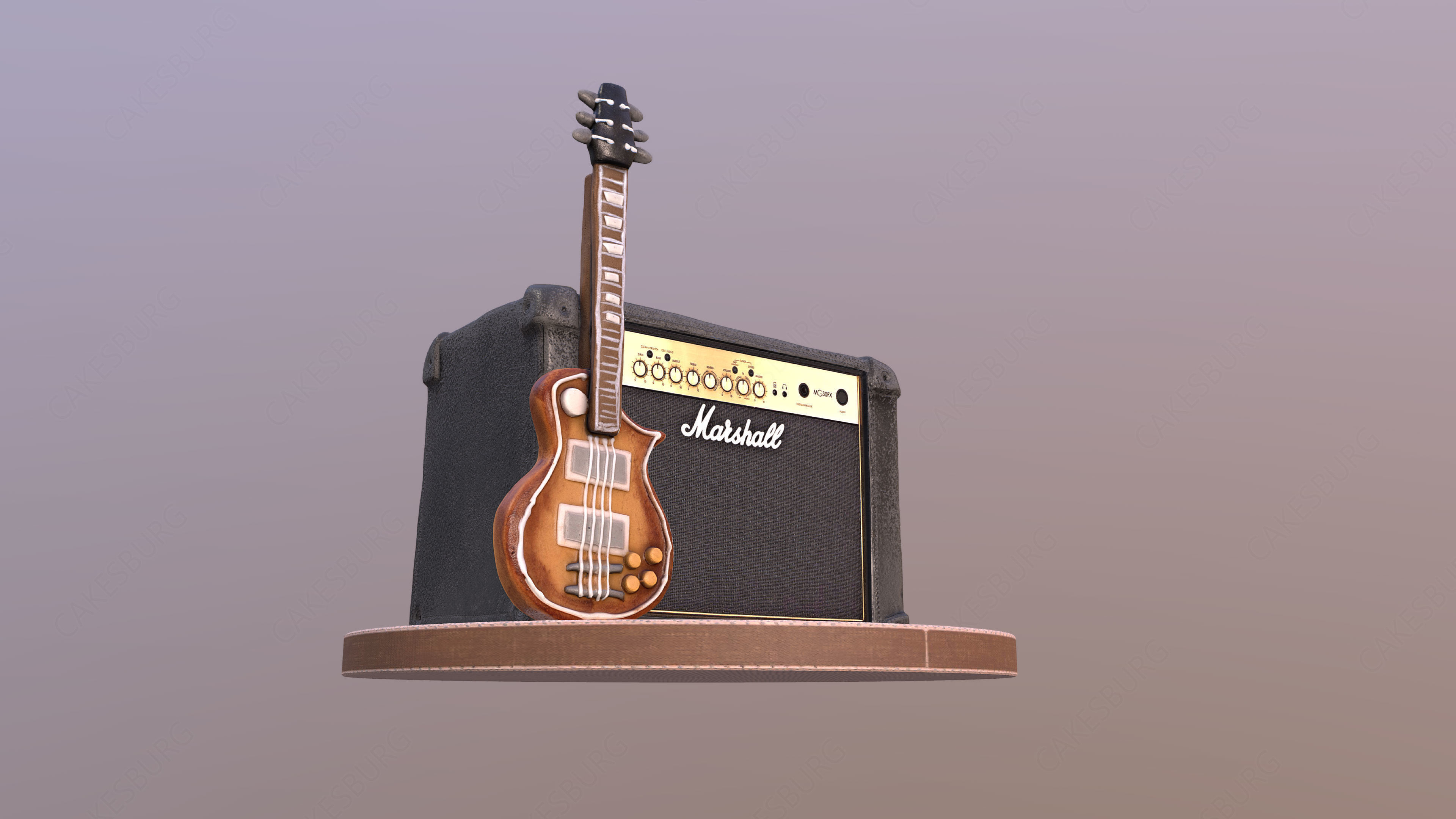 3D model Guitar and Amplifier Musician Cake VR / AR / low-poly | CGTrader