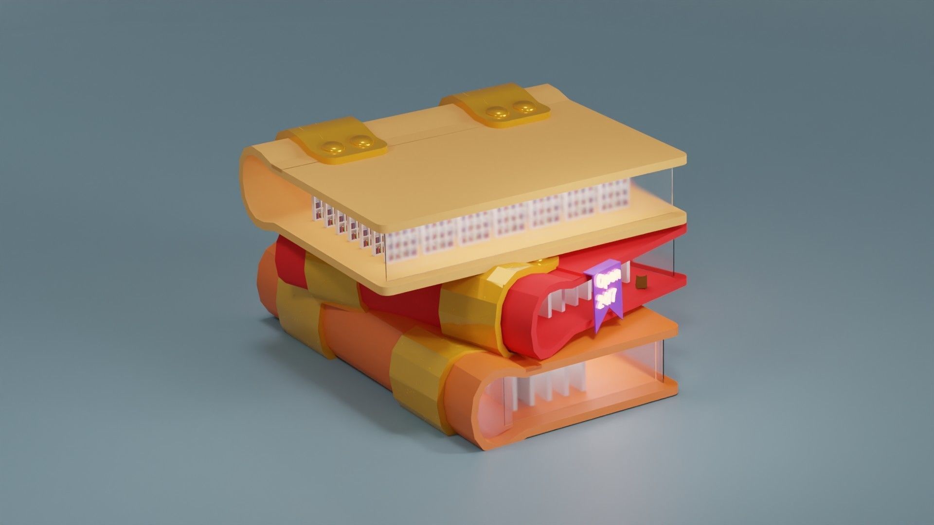 Miniature Library 3D blender 3D model | CGTrader