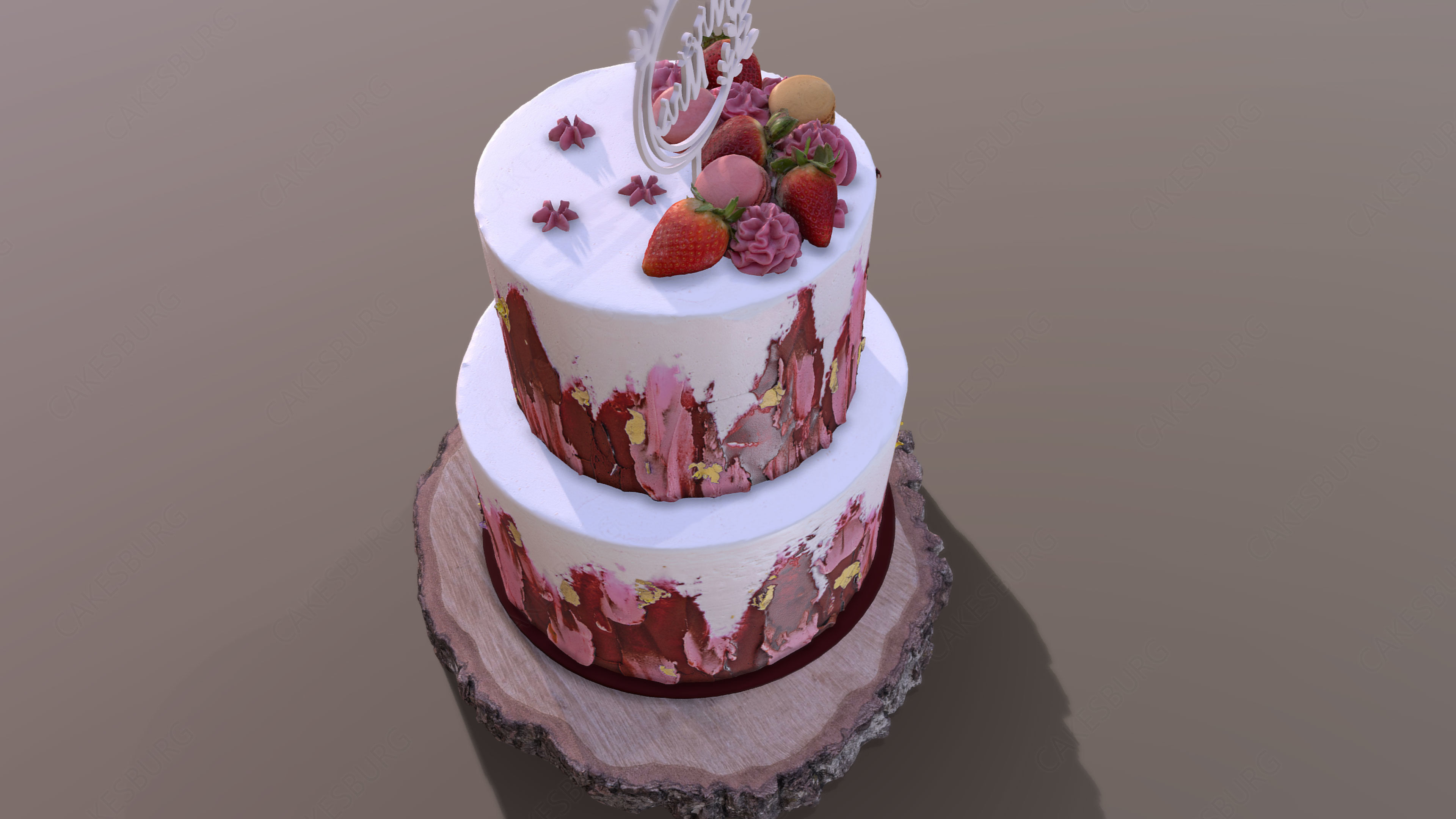 3D model Elegant Mr and Mrs Berry Wedding Cake VR / AR / low-poly ...