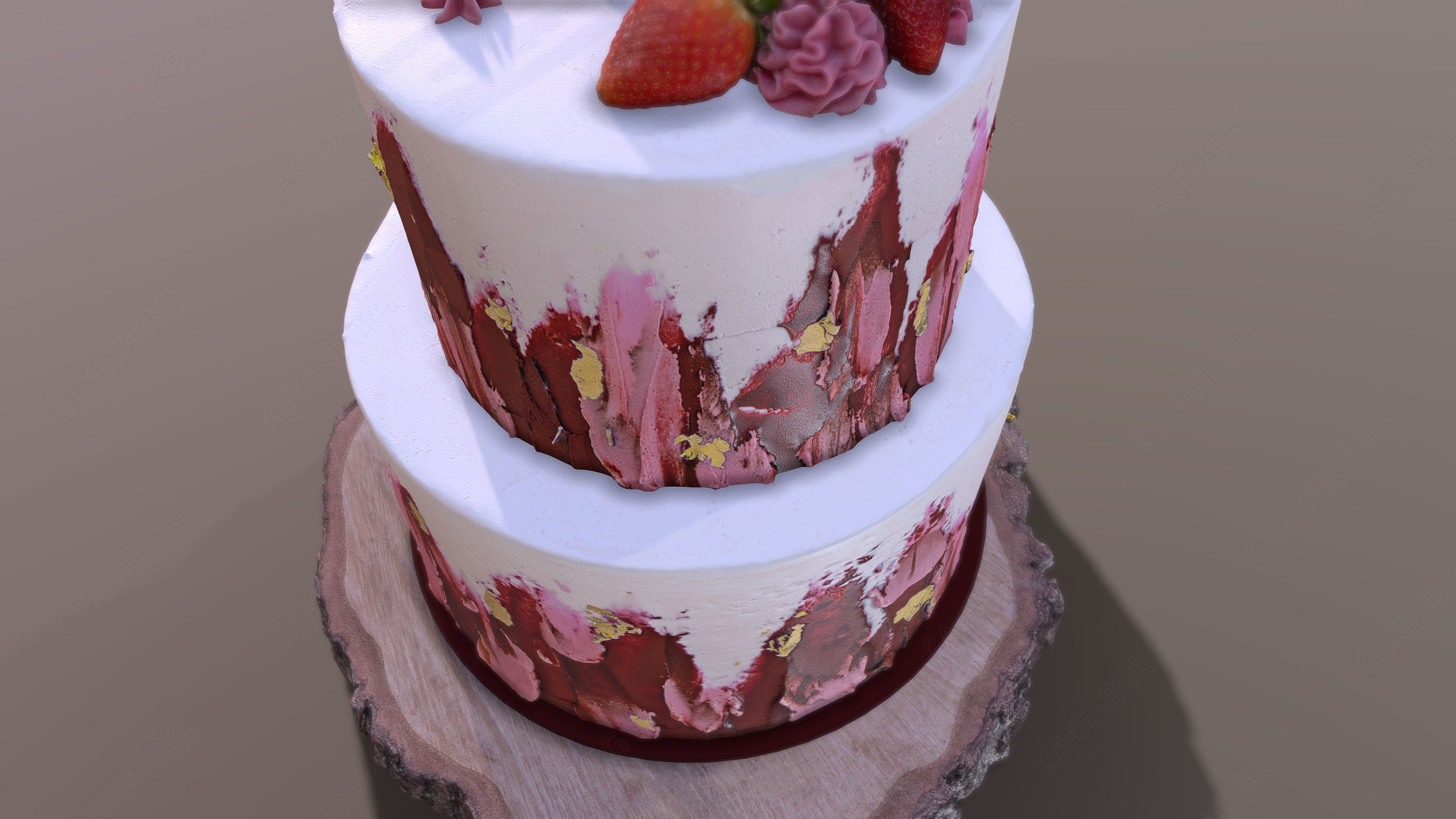 3D model Elegant Mr and Mrs Berry Wedding Cake VR / AR / low-poly ...