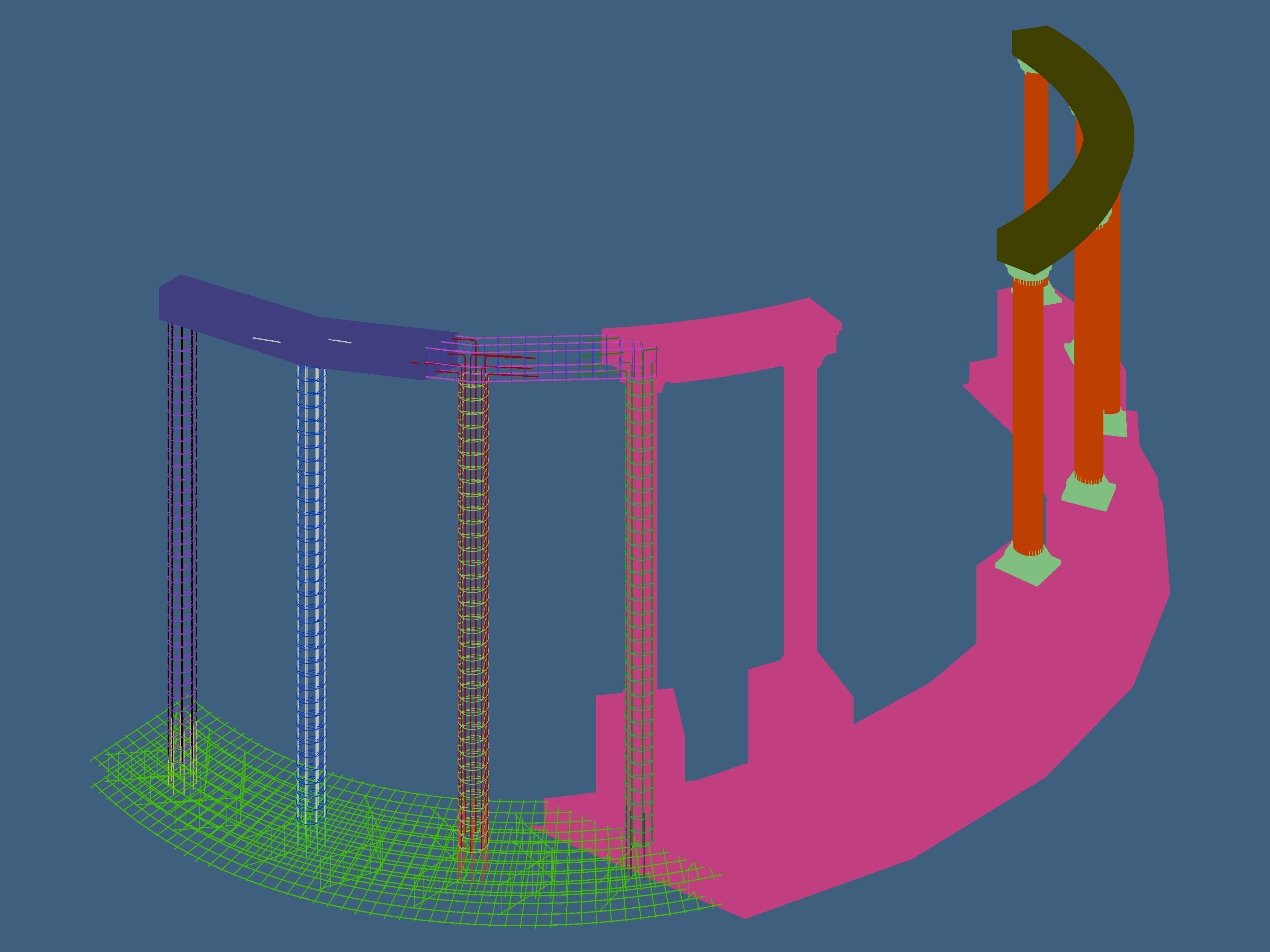 3D model Details of strengthening scheme of the concrete arch VR / AR ...