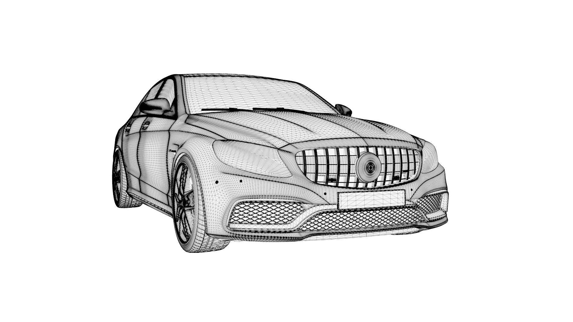 Mercedes C63 S AMG 3D model animated rigged | CGTrader