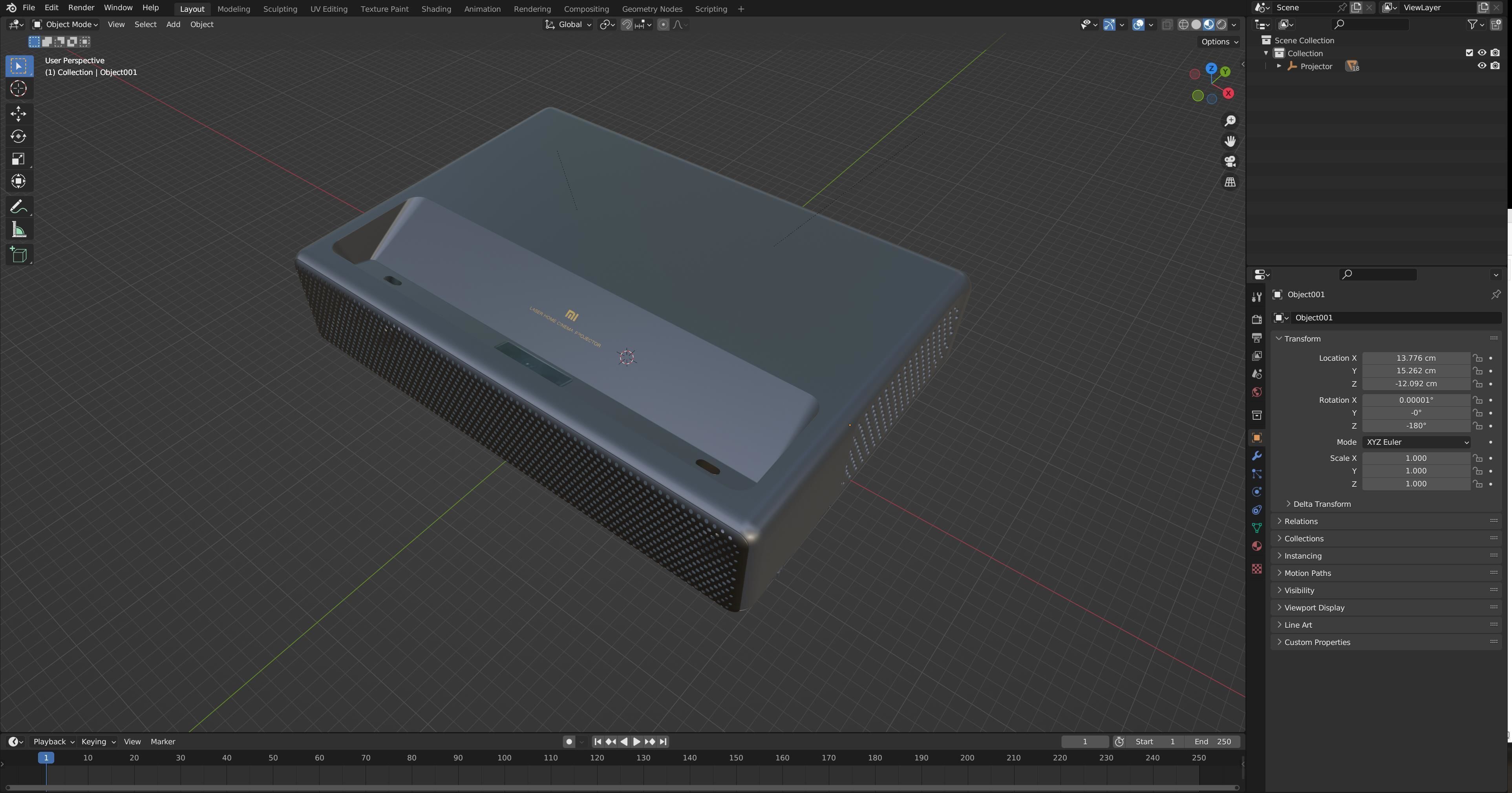 Xiaomi Laser Projector - 4k ultra short throw 3D model | CGTrader