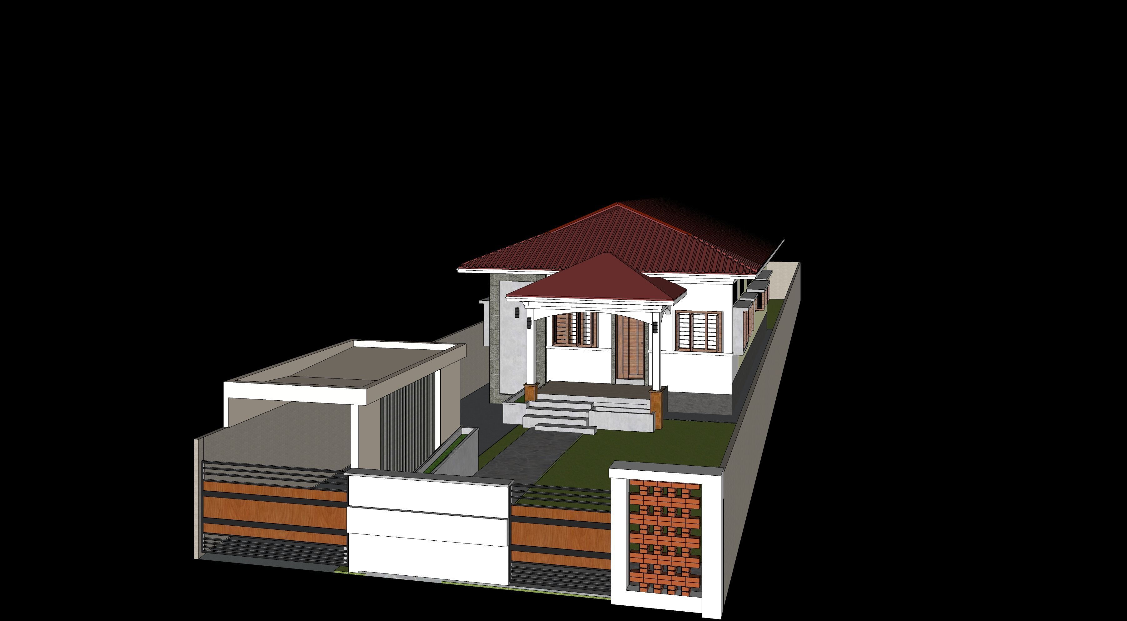 Rectangular 4BHK Residence 1300 sq ft 3D House 3D model | CGTrader
