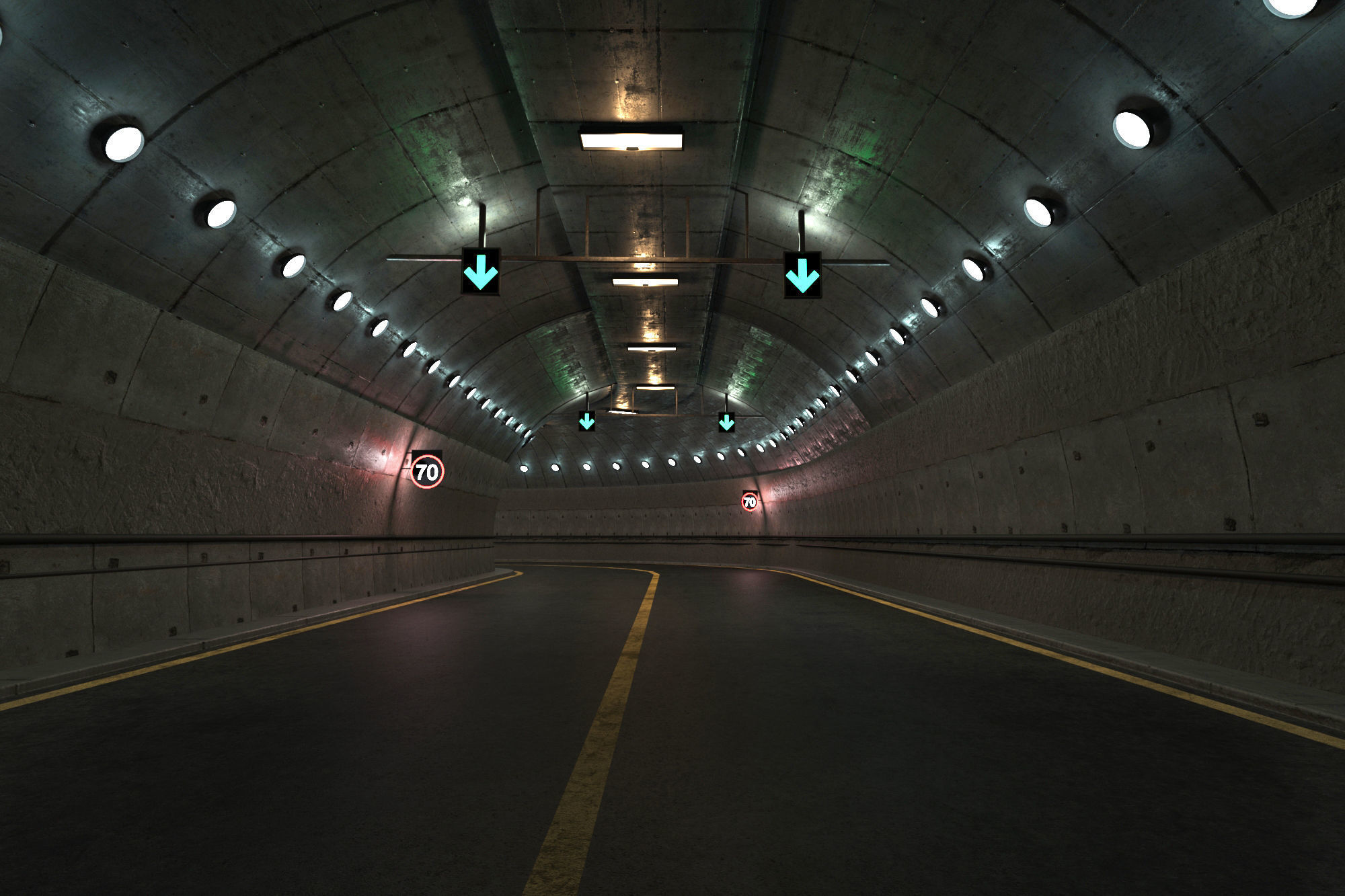 3D model low poly road tunnel VR / AR / low-poly | CGTrader