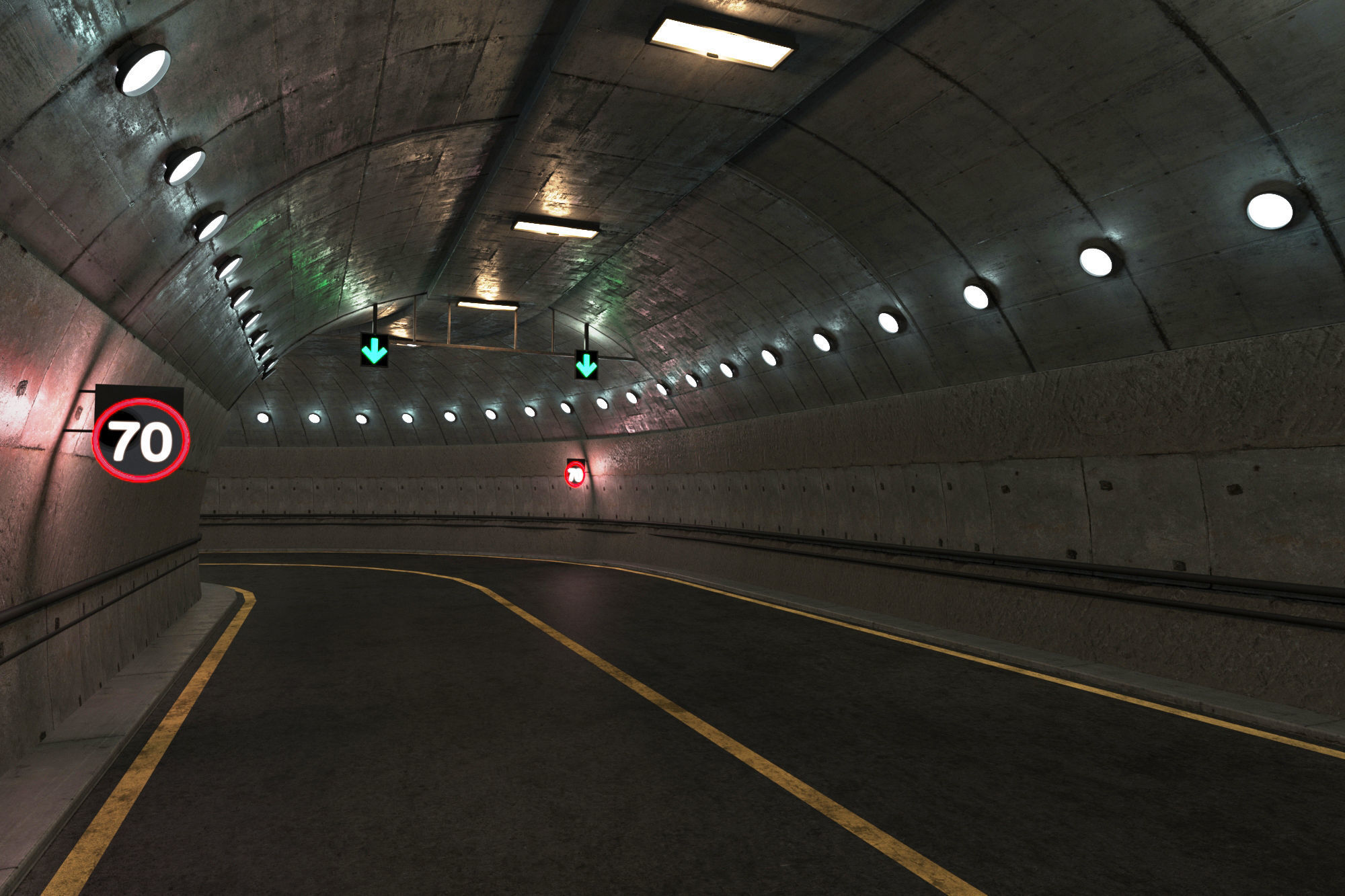 3D model low poly road tunnel VR / AR / low-poly | CGTrader