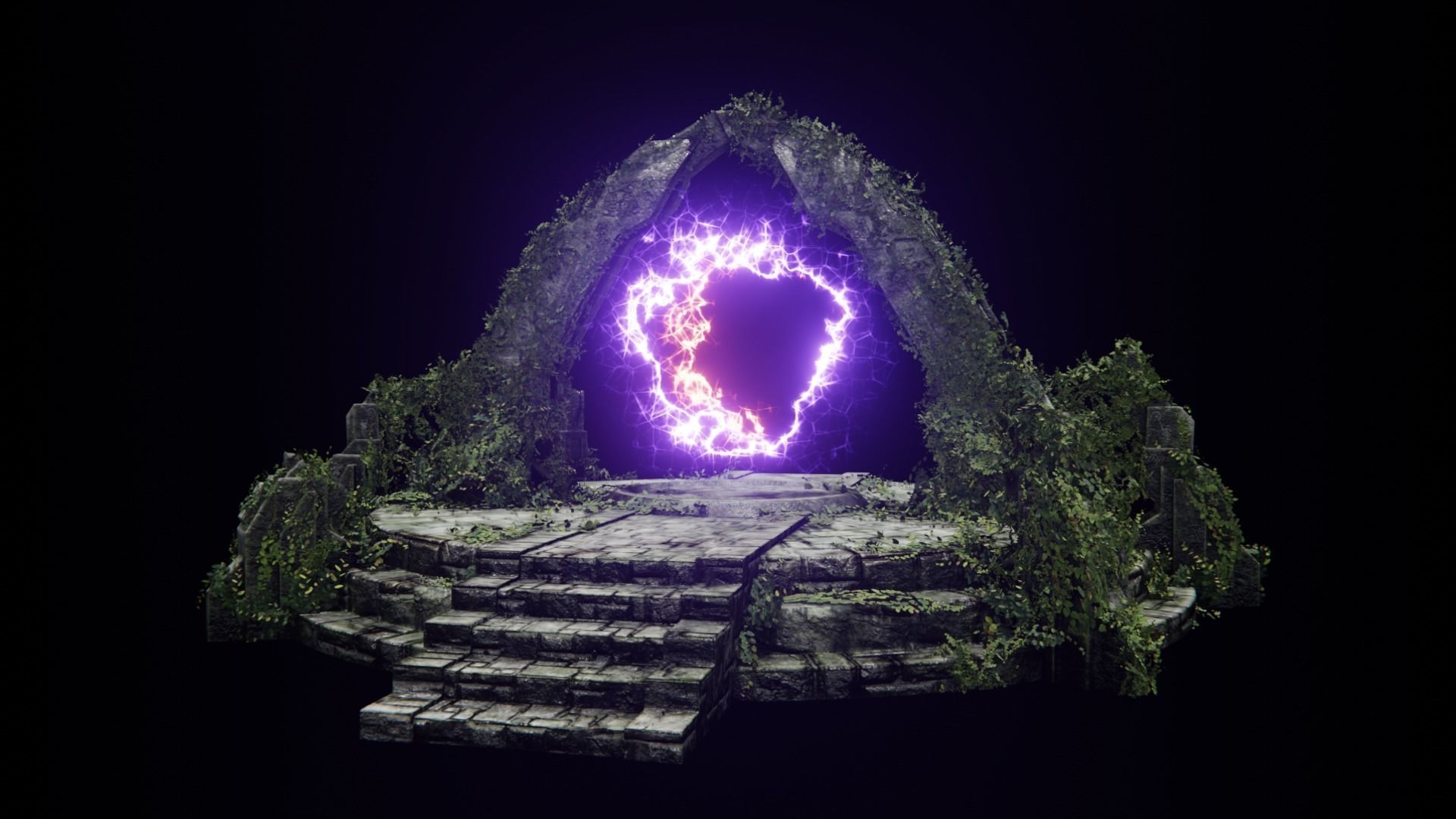 3D model Ancient Portal Temple Ruin VR / AR / low-poly | CGTrader