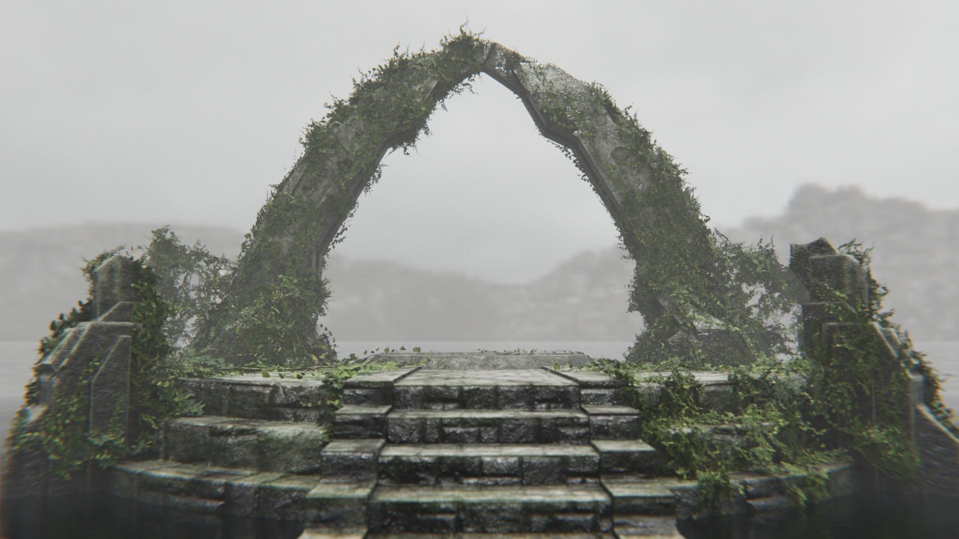 3D model Ancient Portal Temple Ruin VR / AR / low-poly | CGTrader