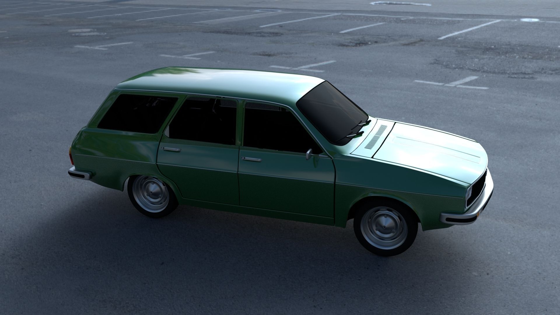 Renault 12 Dacia 1300 Estate HDRI 3D model | CGTrader