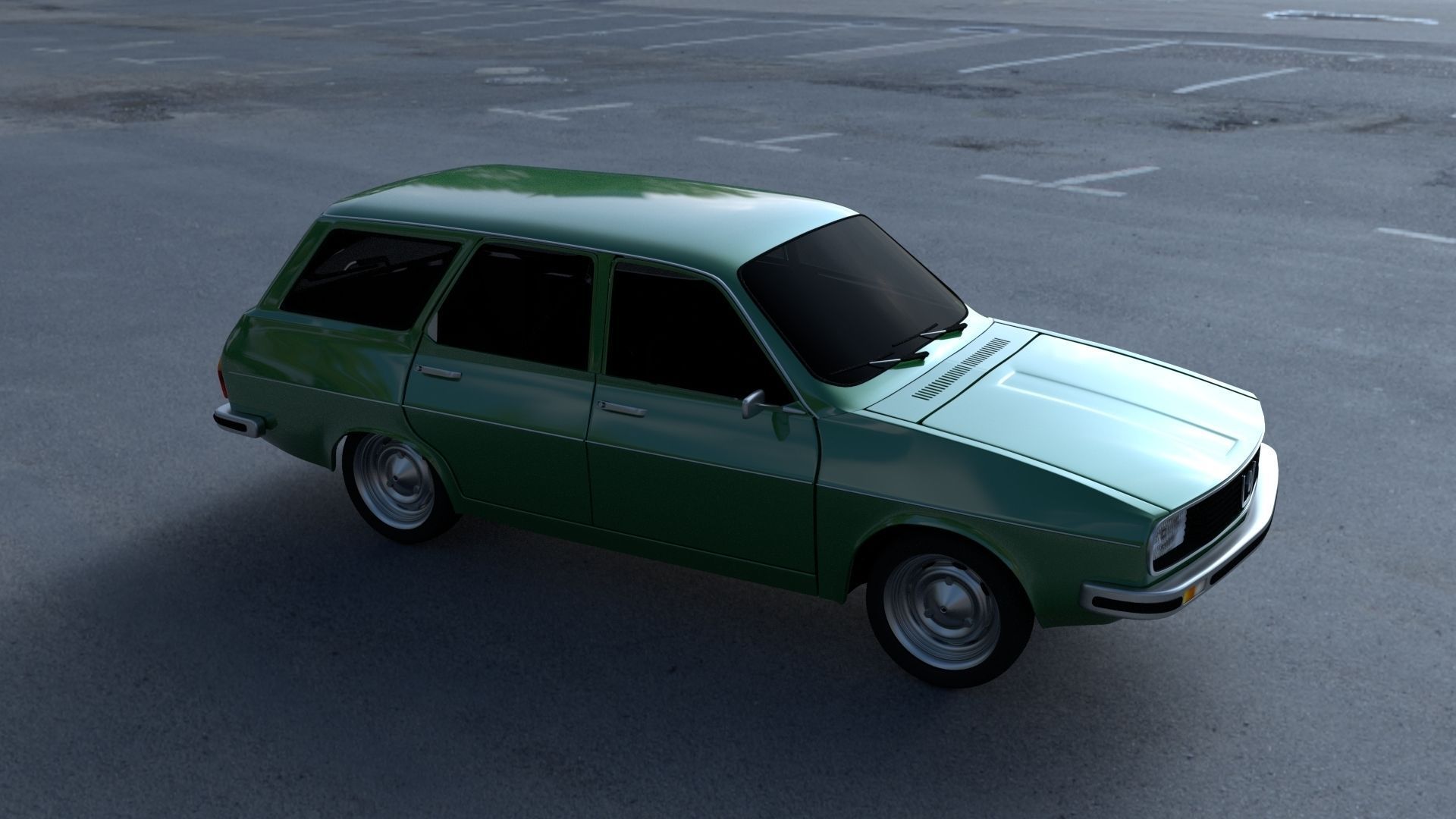 Renault 12 Dacia 1300 Estate HDRI 3D model | CGTrader