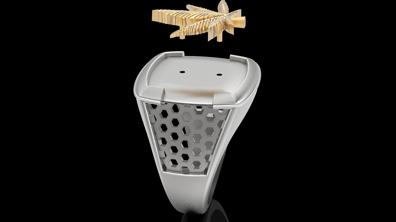 Marijuana ring silver gold jewelry printable 3D model 3D model 3D ...
