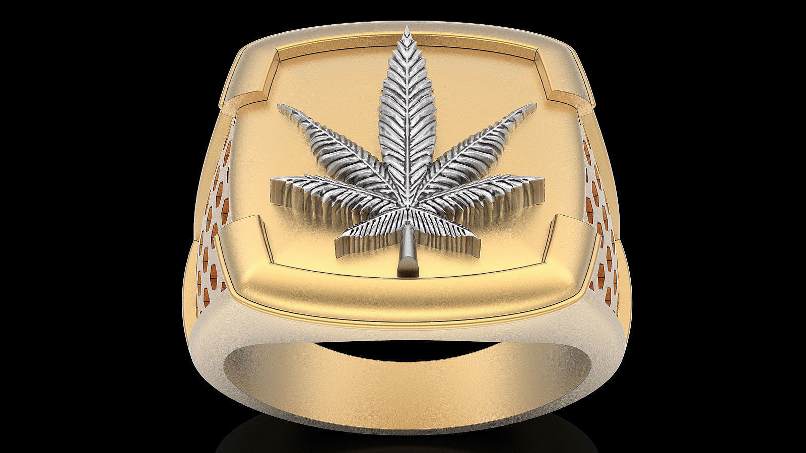 Marijuana ring silver gold jewelry printable 3D model 3D model 3D ...