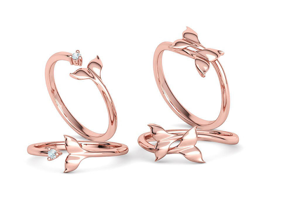 Fish Tail Rings 3dprint models Collection with discount | CGTrader