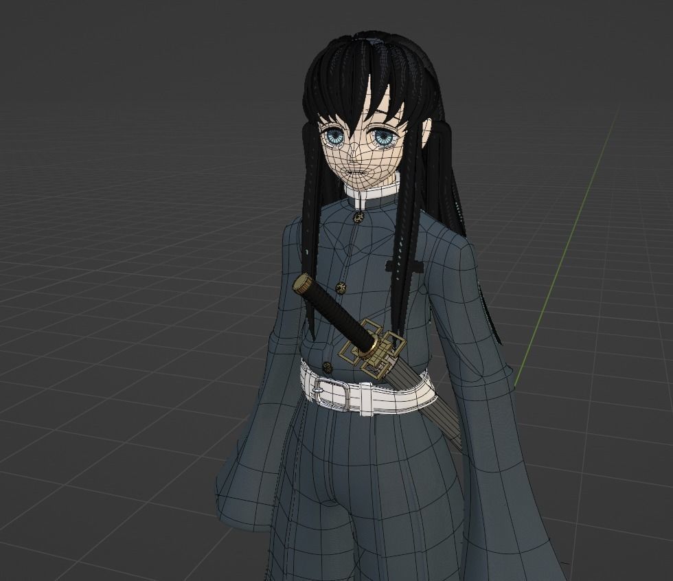 Muichiro Tokito - Demon Slayer 3D model rigged | CGTrader