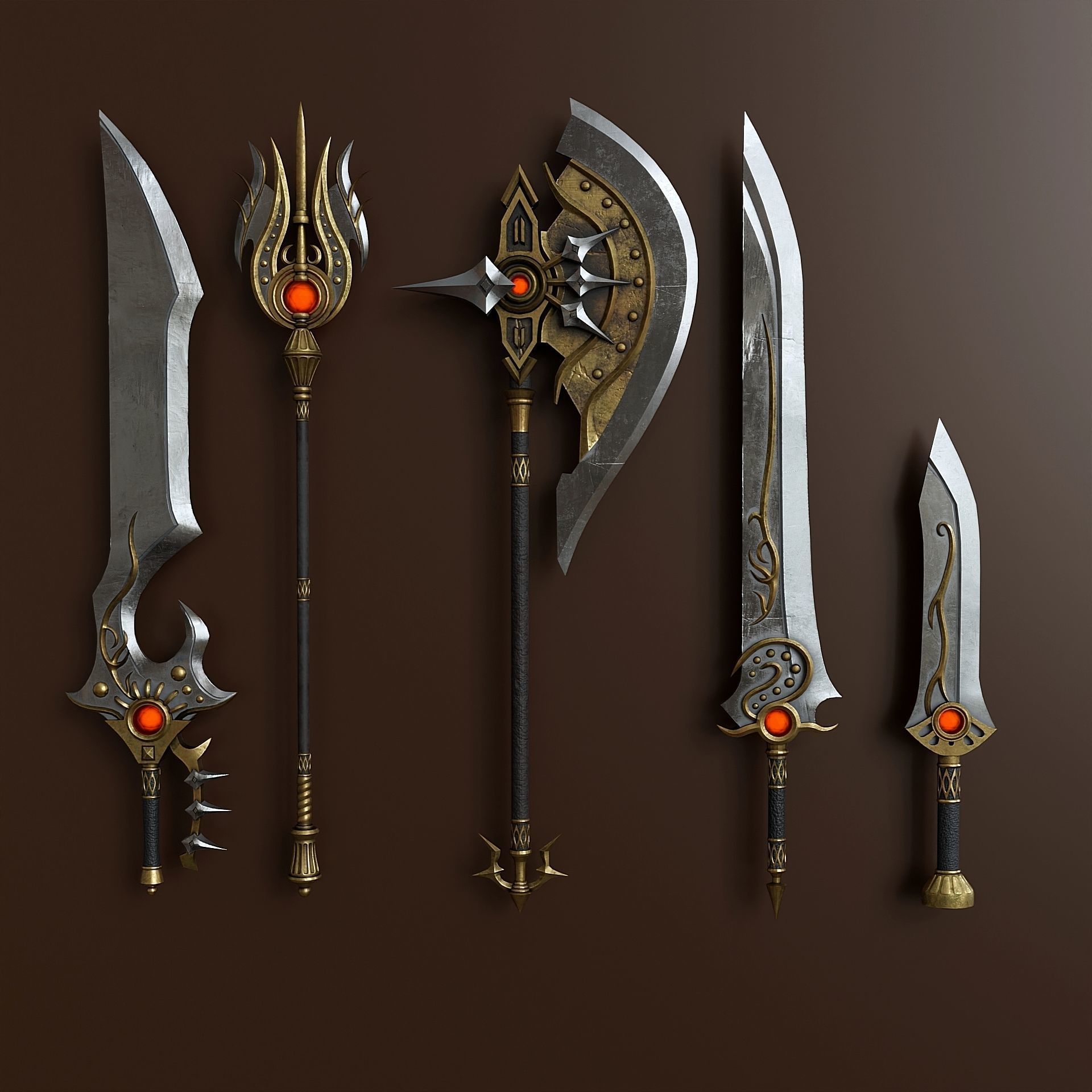 Fantasy weapon set 77 3D model | CGTrader