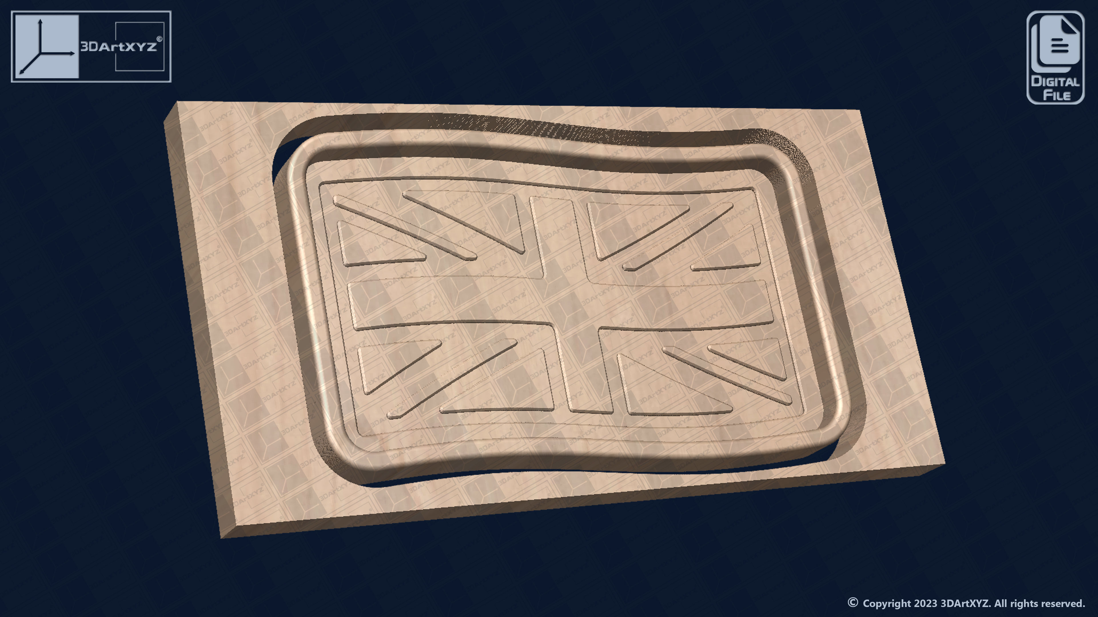 UK Wavy Flag Tray - CNC Files for Wood 3D model | CGTrader
