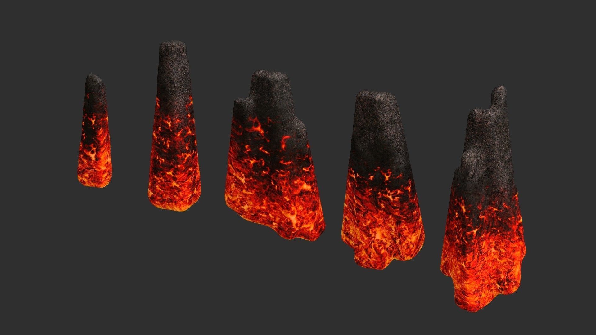 3D model Rock Spires - Lava VR / AR / low-poly | CGTrader