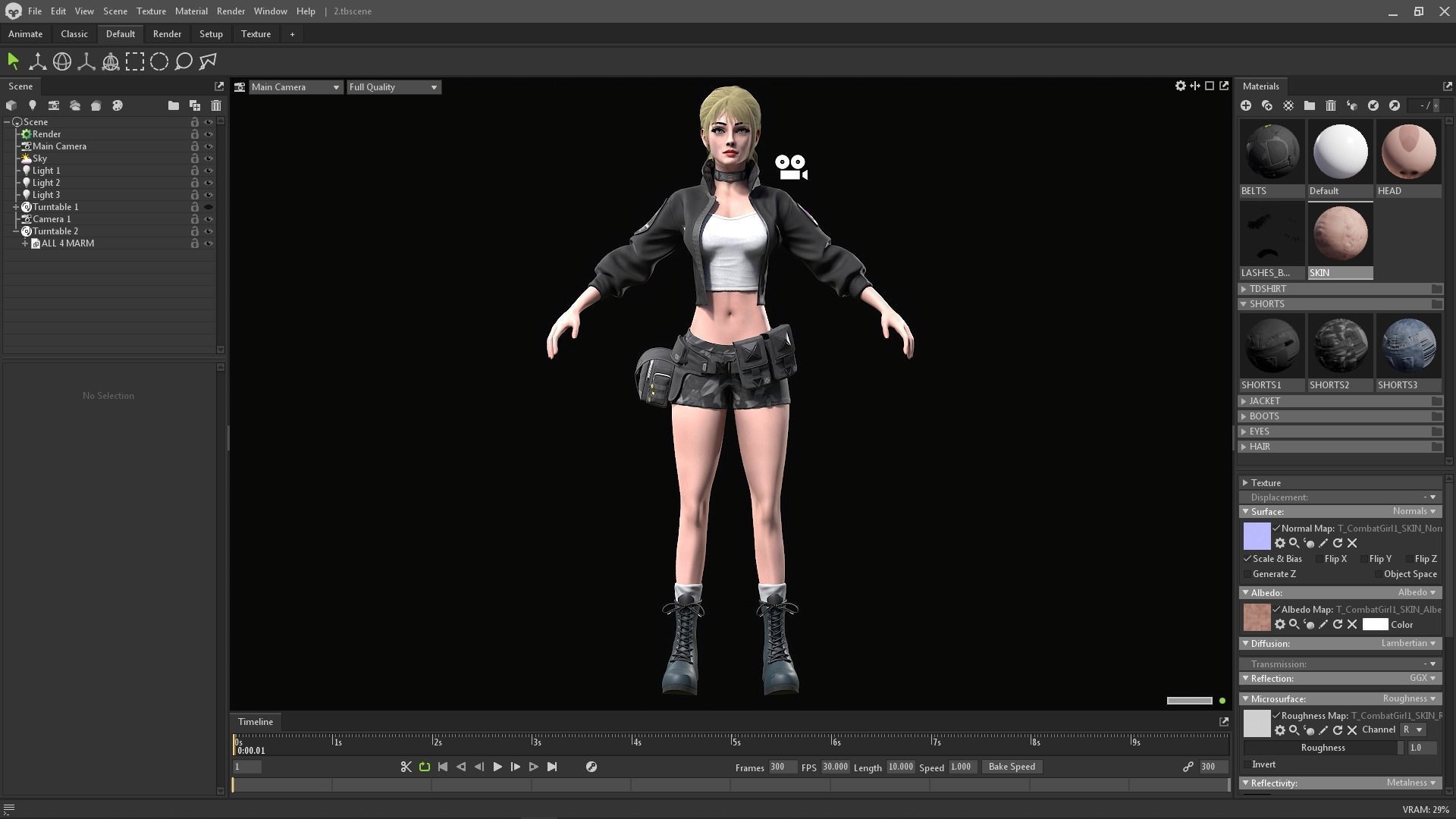 3D model Combat Girl 1 - Game Ready VR / AR / low-poly | CGTrader