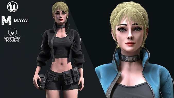 3D model Combat Girl 1 - Game Ready VR / AR / low-poly | CGTrader