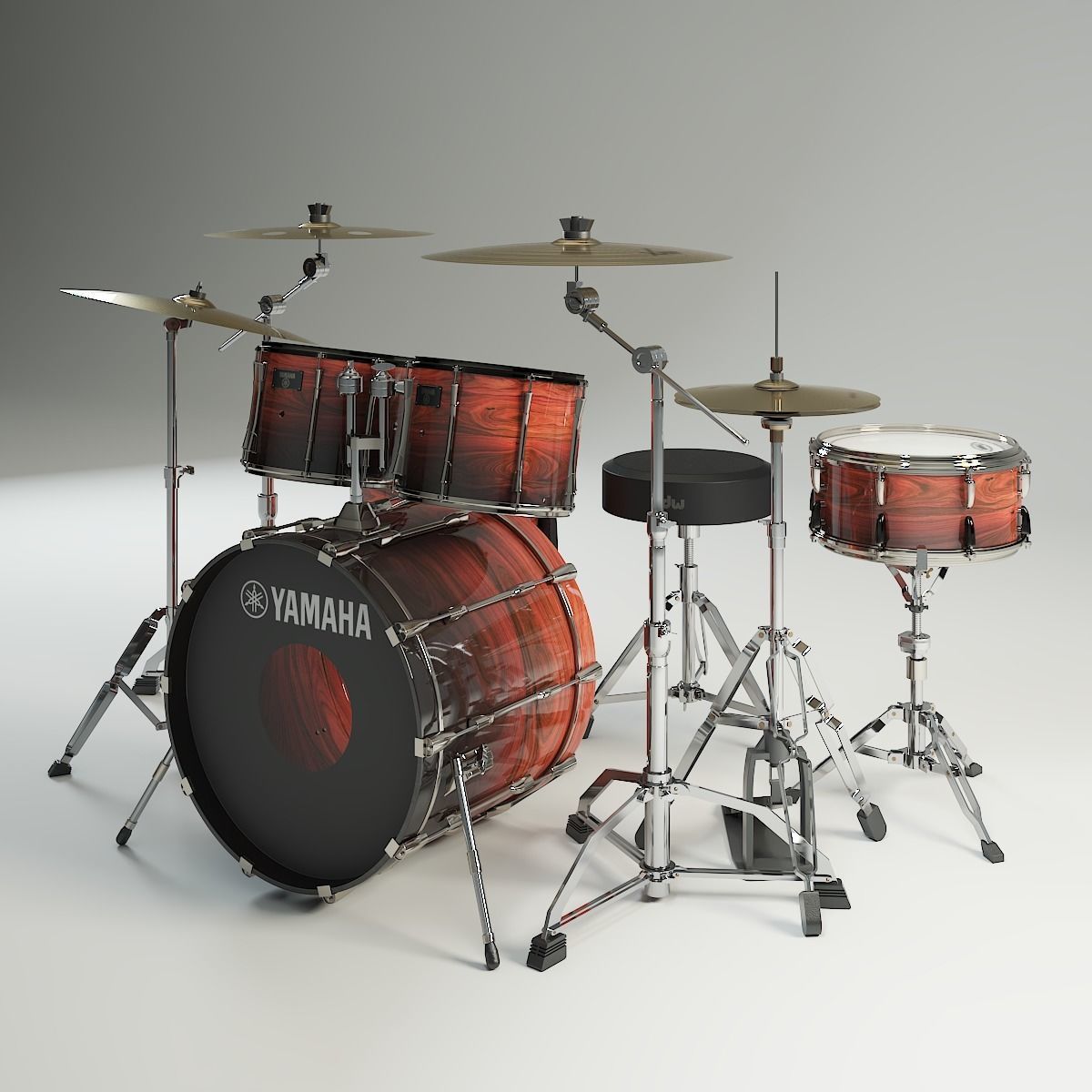 3D model Realistic 3D Yamaha Drum kit VR / AR / low-poly | CGTrader