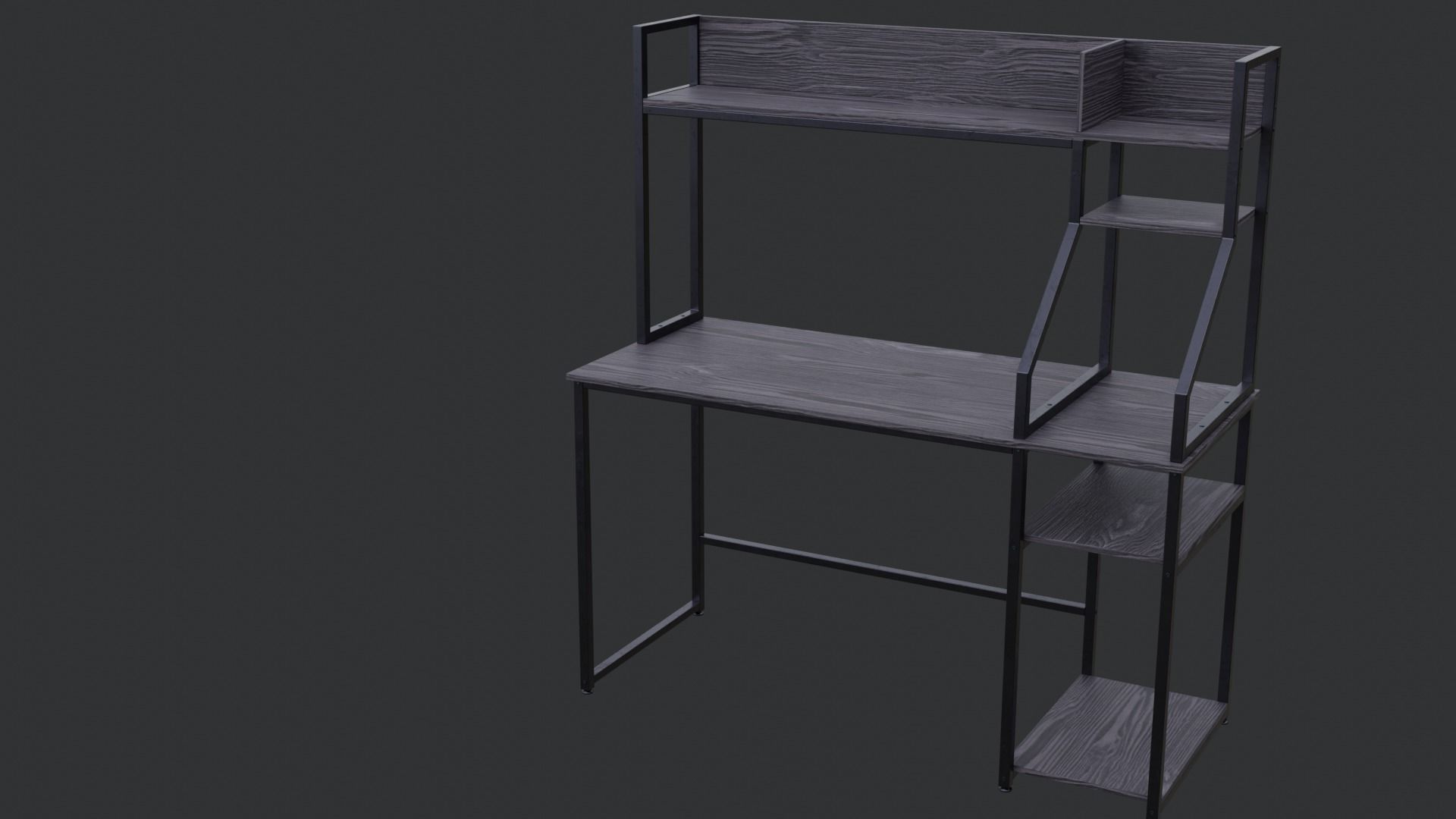 3D model computer desk and shelf VR / AR / low-poly | CGTrader