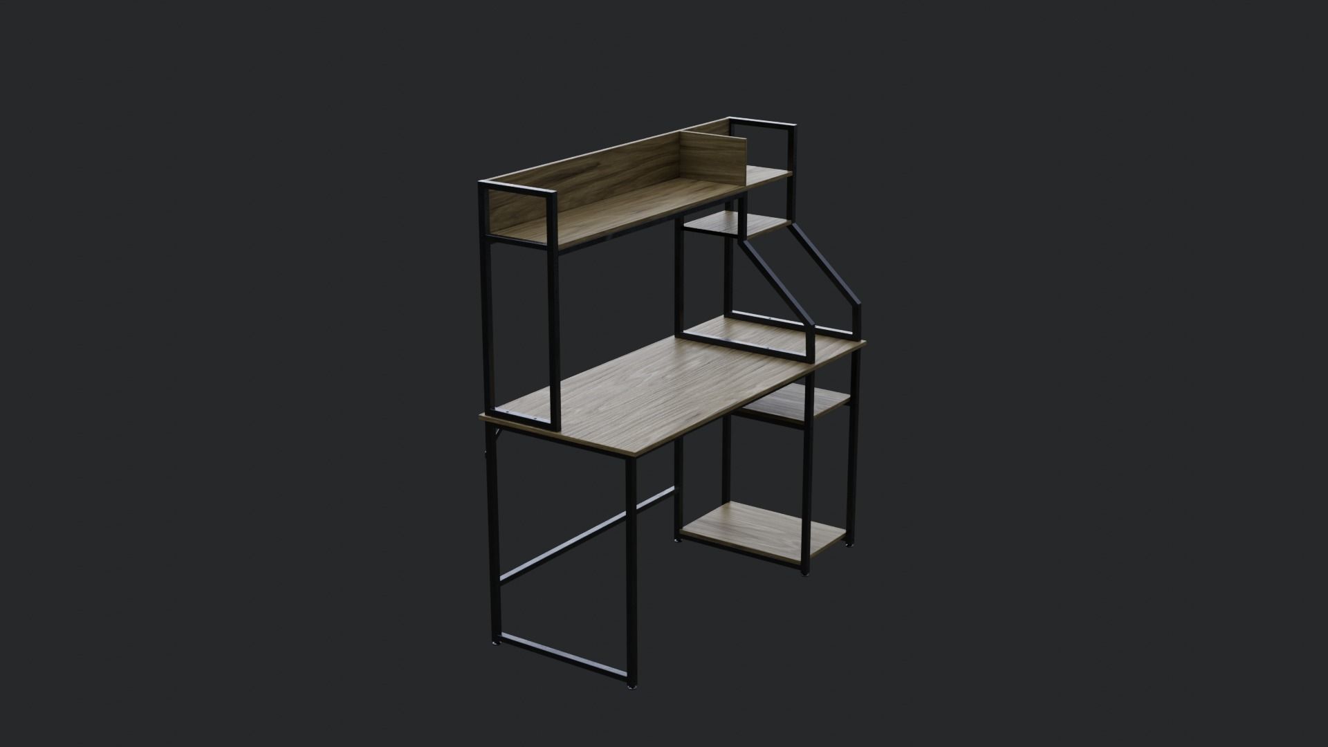 3D model computer desk and shelf VR / AR / low-poly | CGTrader