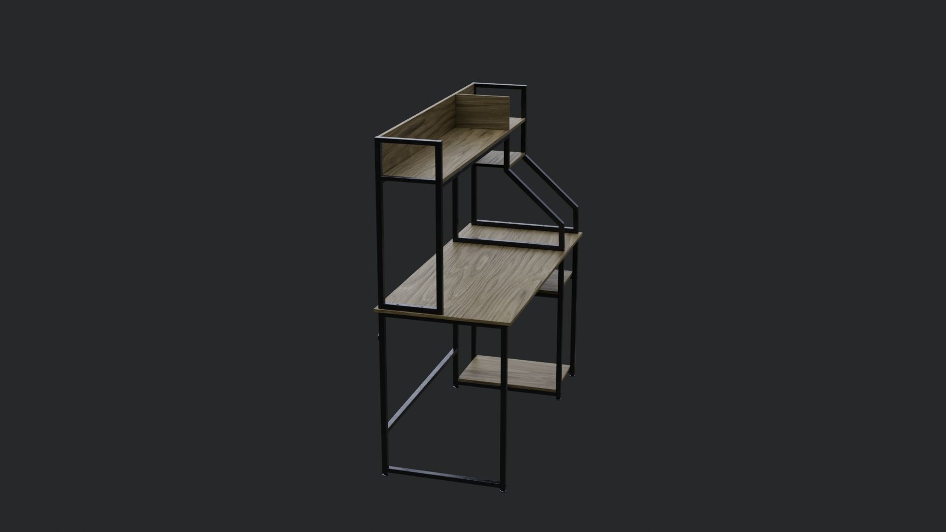 3D model computer desk and shelf VR / AR / low-poly | CGTrader