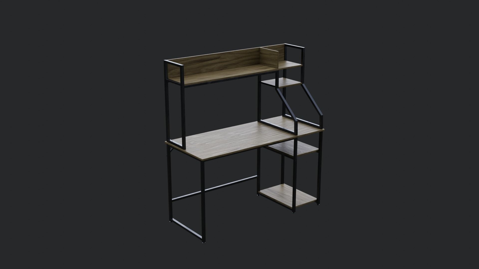 3D model computer desk and shelf VR / AR / low-poly | CGTrader