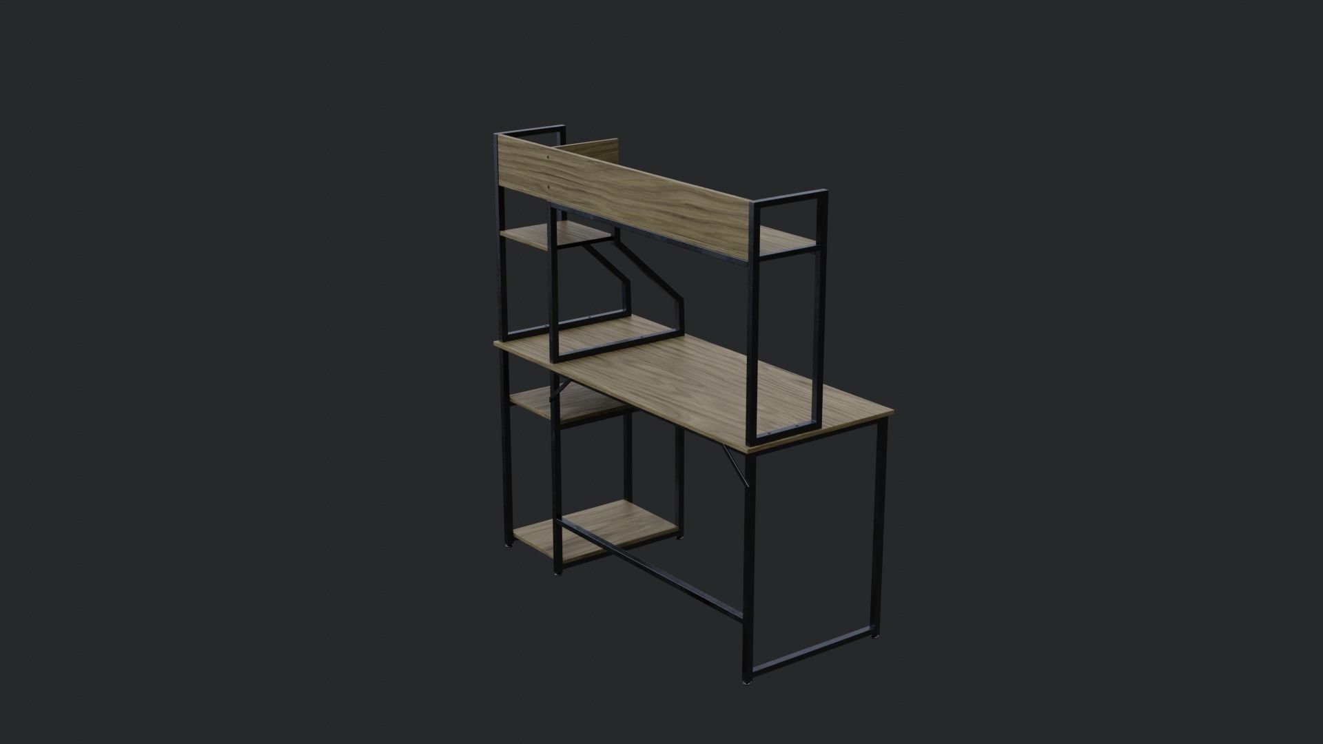 3D model computer desk and shelf VR / AR / low-poly | CGTrader
