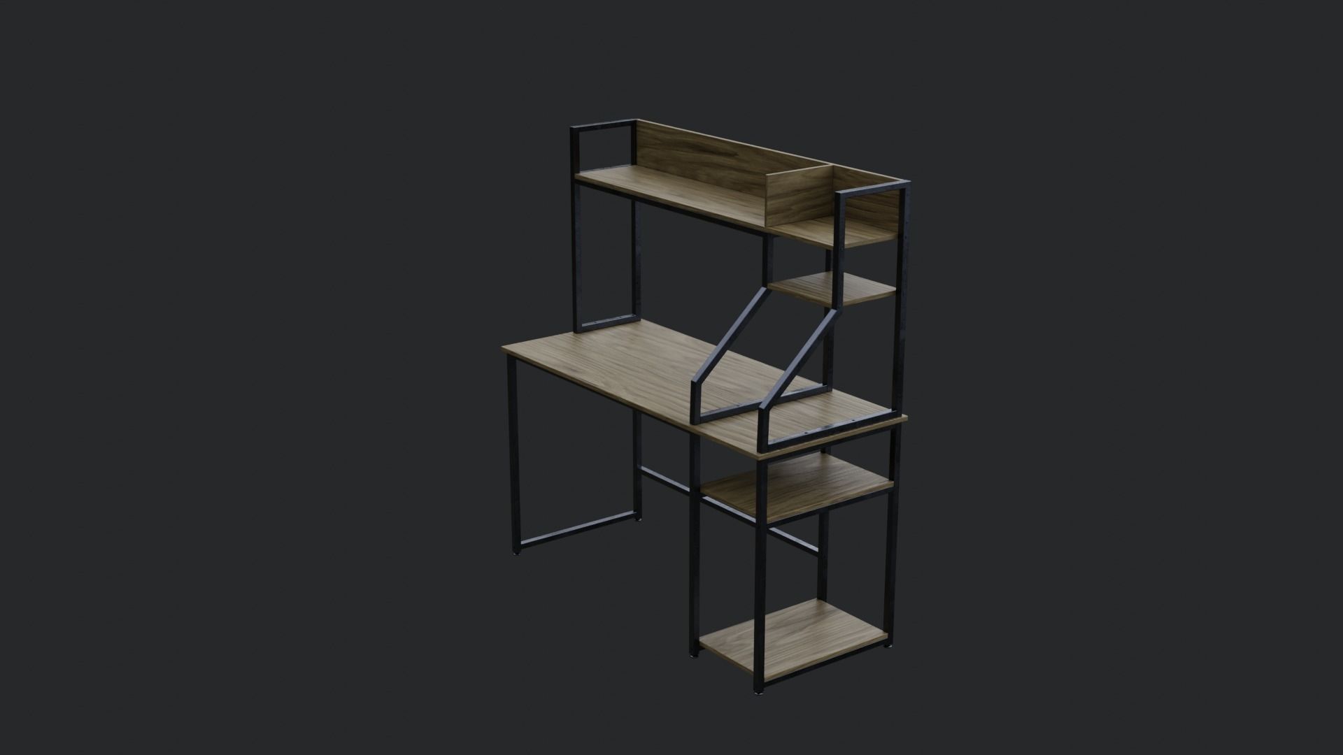 3D model computer desk and shelf VR / AR / low-poly | CGTrader