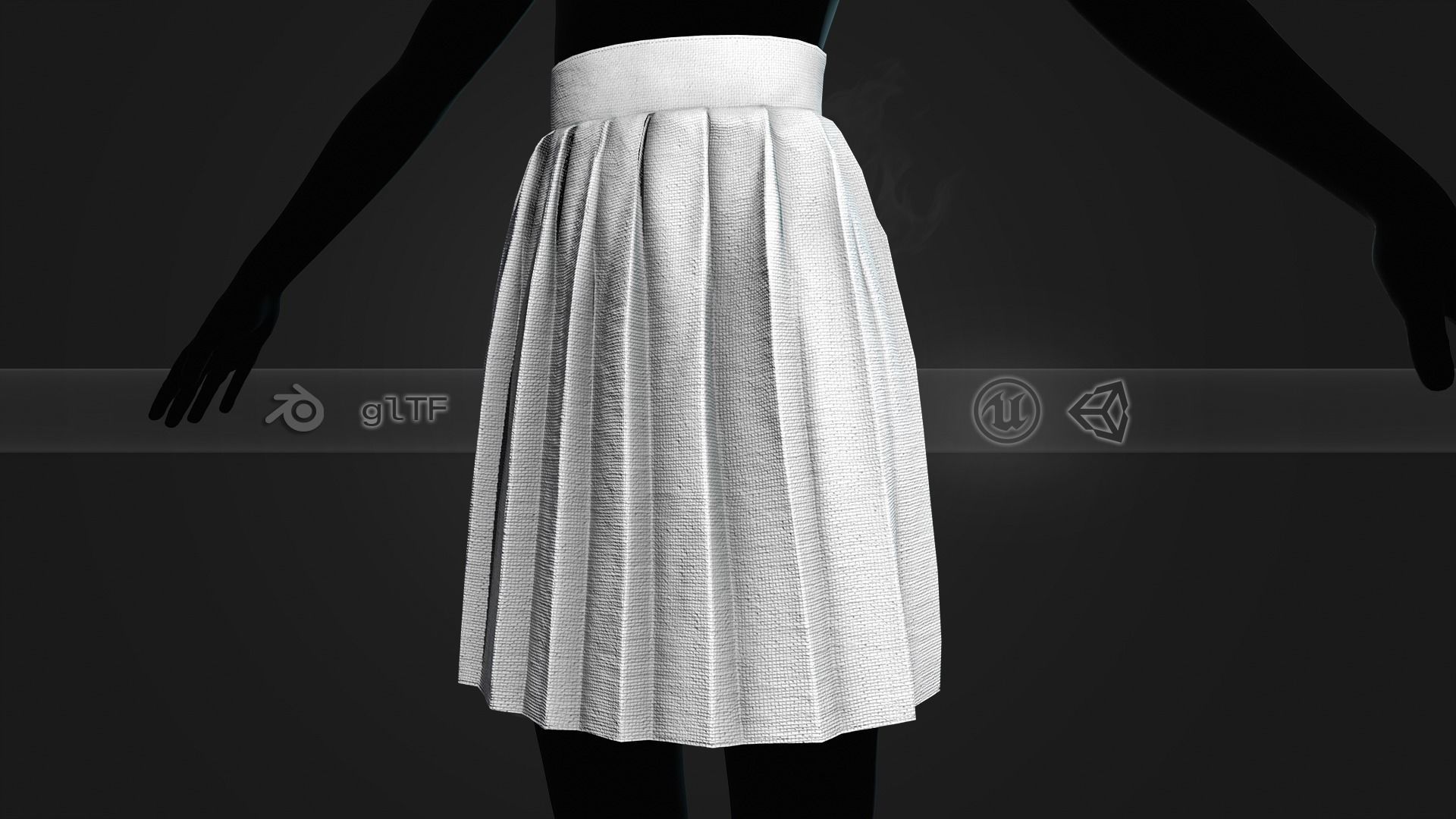 3D model White Knife Pleated Skirt VR / AR / low-poly | CGTrader