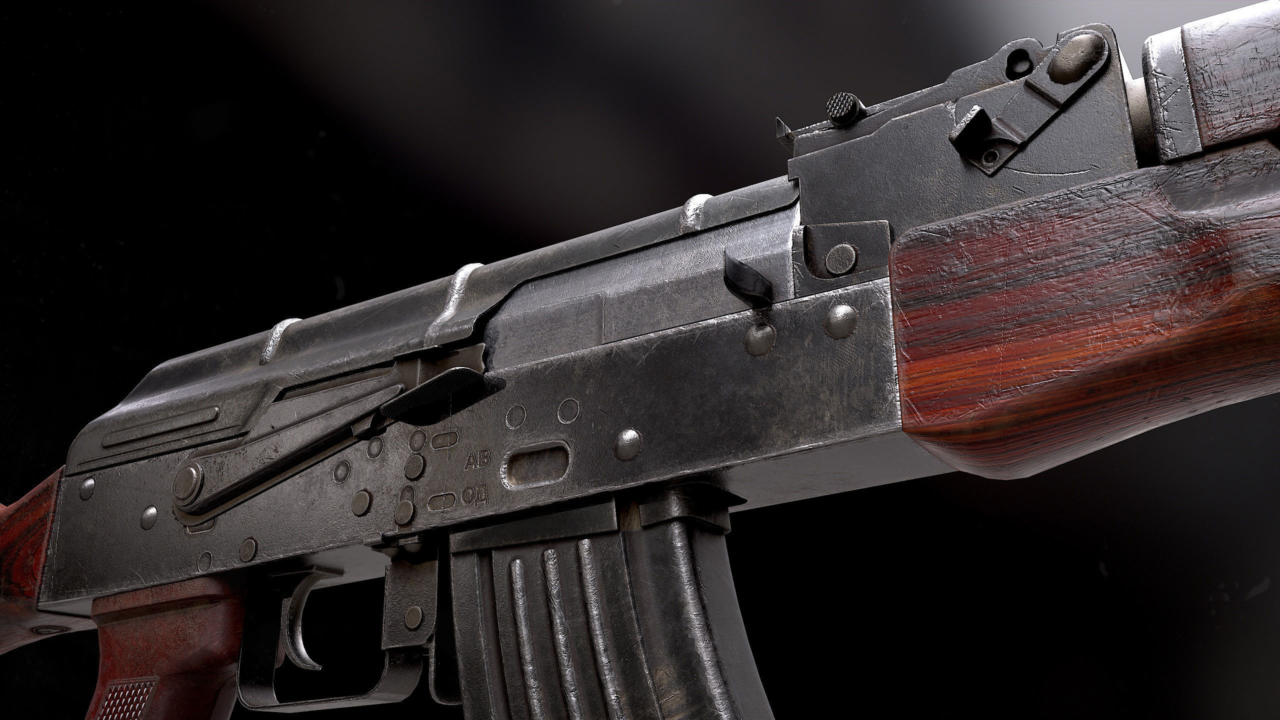 3D model AKM Rifle - PBR Game Ready VR / AR / low-poly | CGTrader
