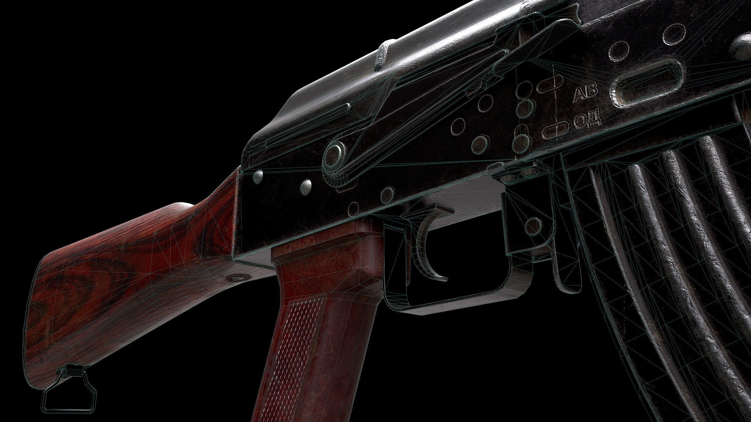 3D model AKM Rifle - PBR Game Ready VR / AR / low-poly | CGTrader