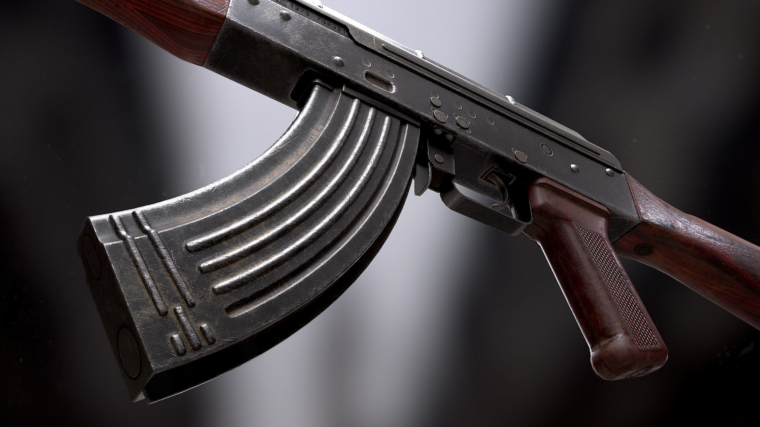 3D model AKM Rifle - PBR Game Ready VR / AR / low-poly | CGTrader