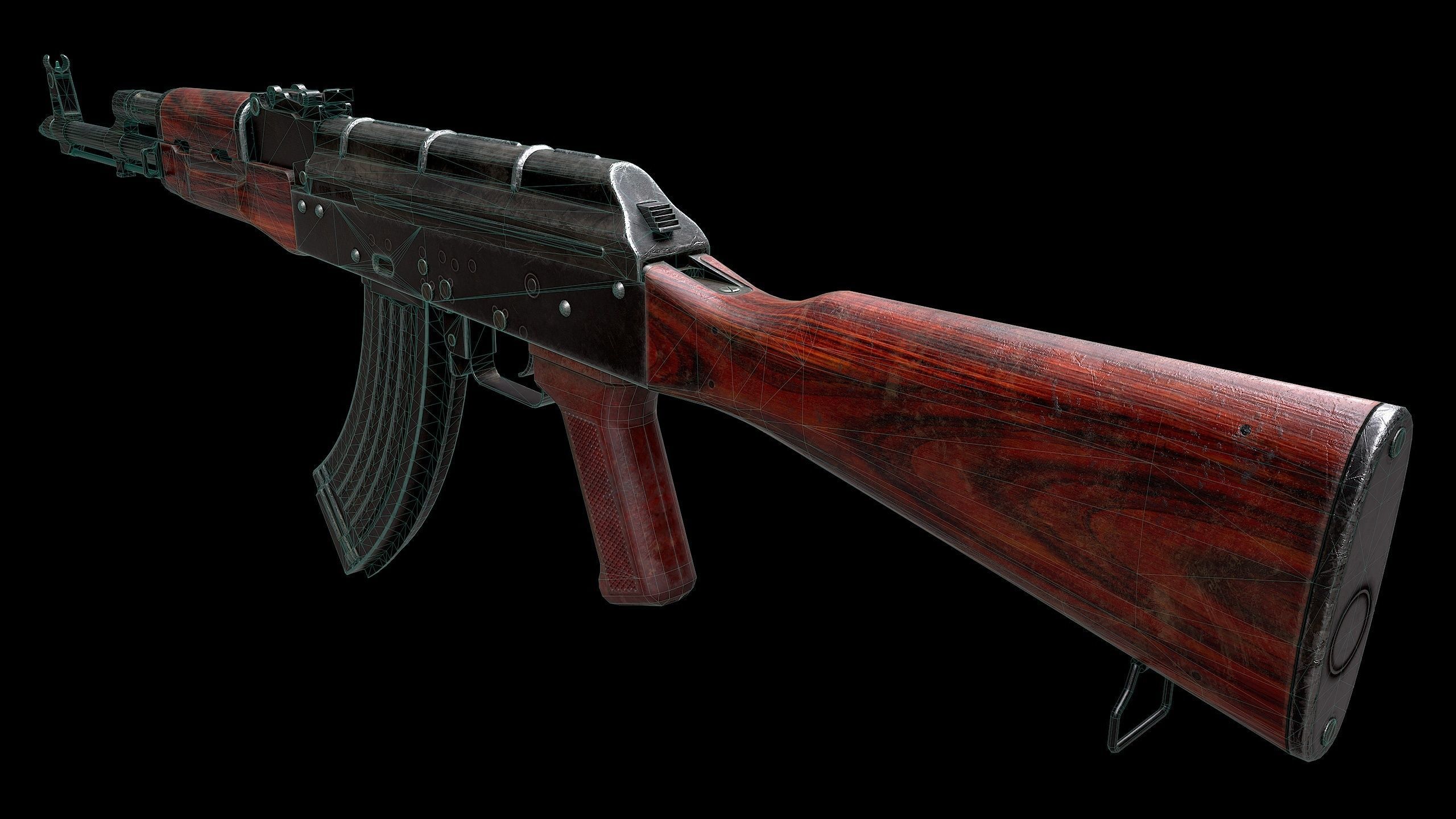 3D model AKM Rifle - PBR Game Ready VR / AR / low-poly | CGTrader