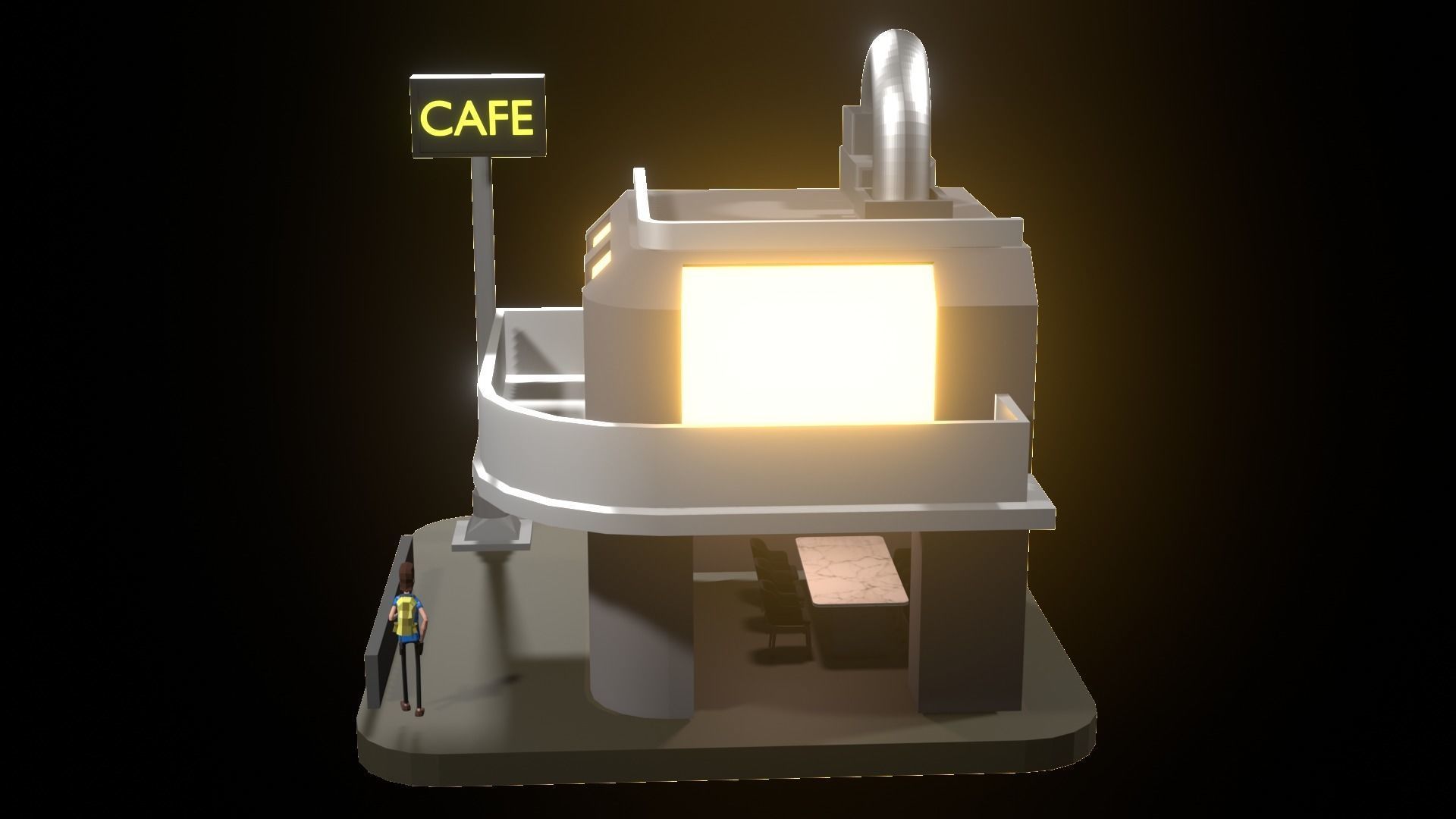 Sci fi Cafe 3D model | CGTrader