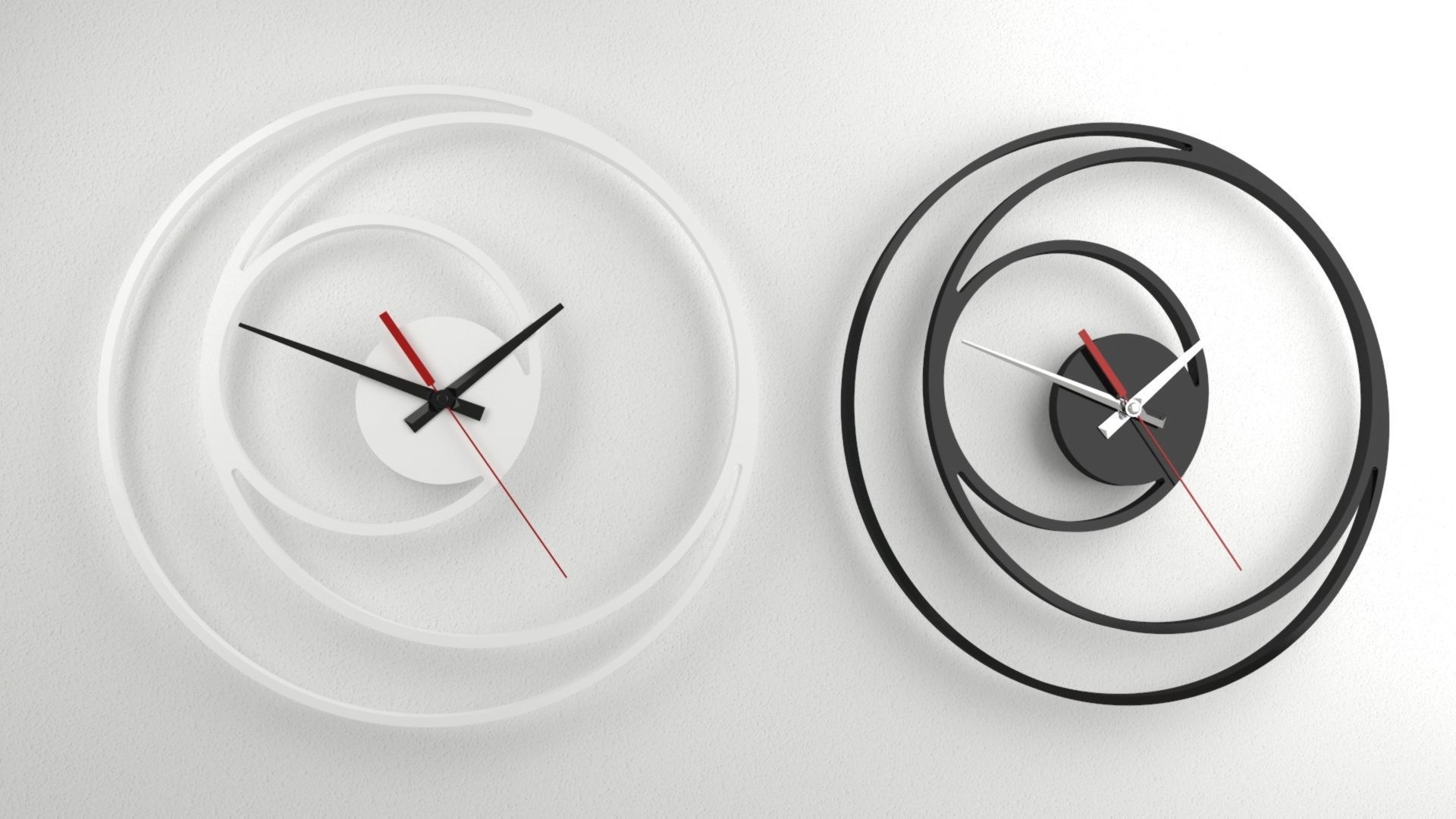 Collection of decorative wall clocks 3D model | CGTrader