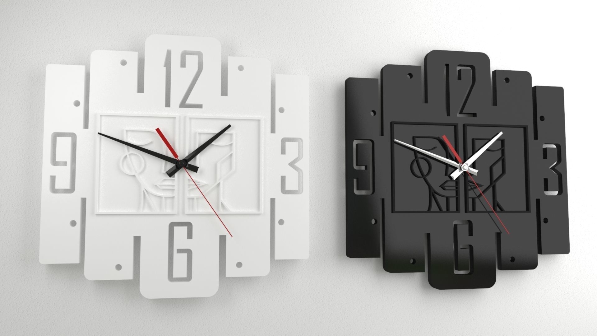 Collection of decorative wall clocks 3D model | CGTrader