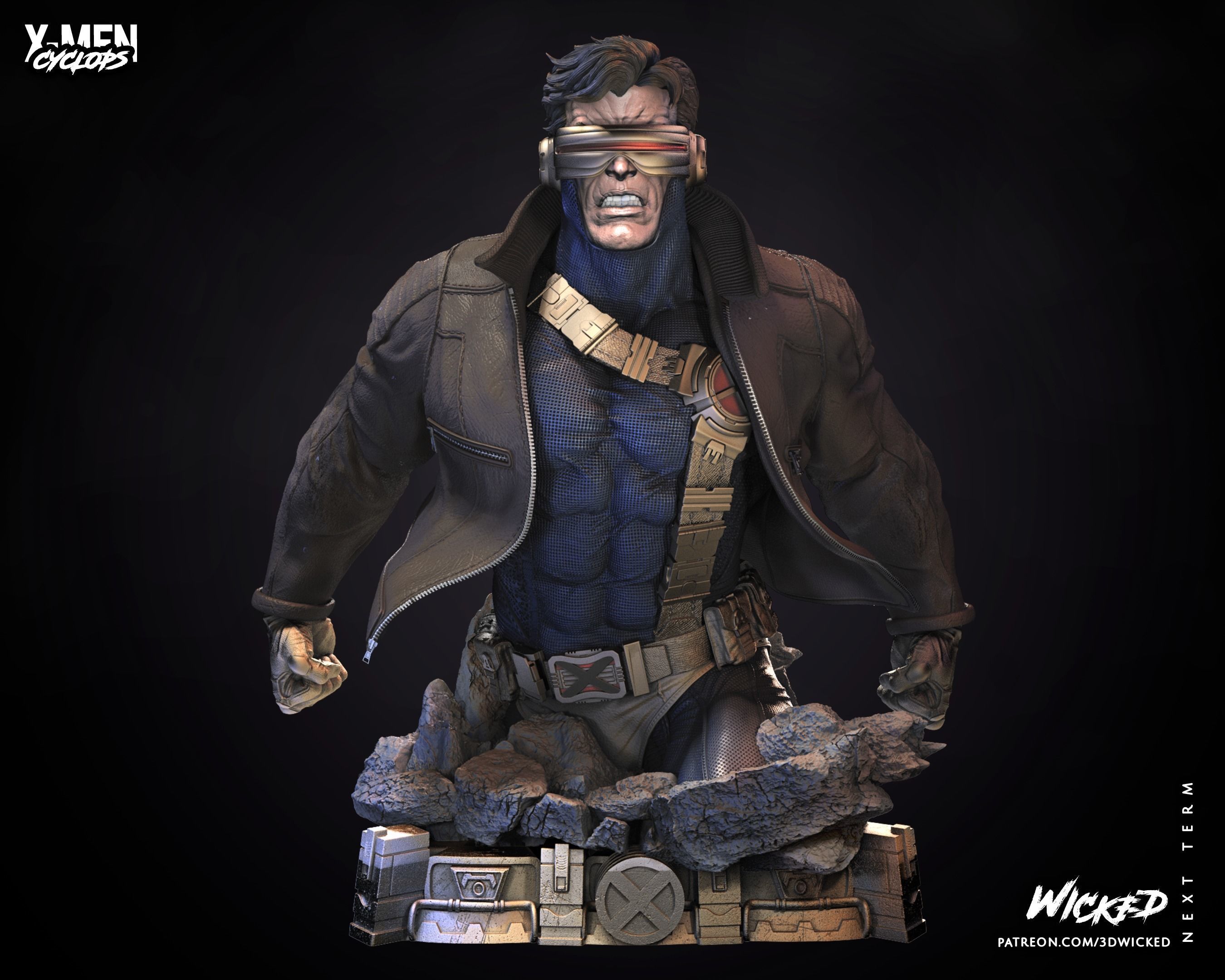 Wicked Marvel Cyclops Bust ready for 3d printing free 3D model 3D ...
