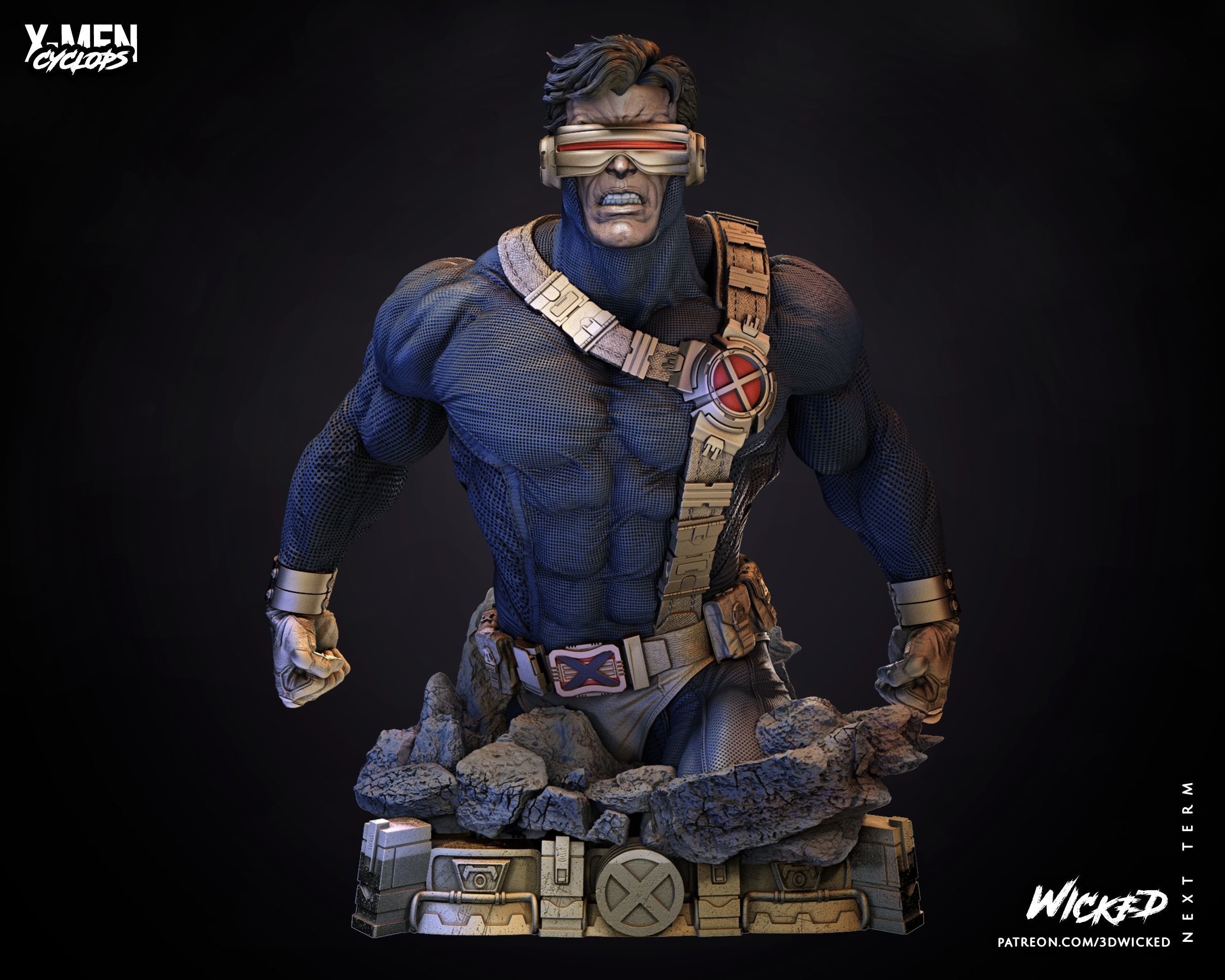 Wicked Marvel Cyclops Bust ready for 3d printing free 3D model 3D ...