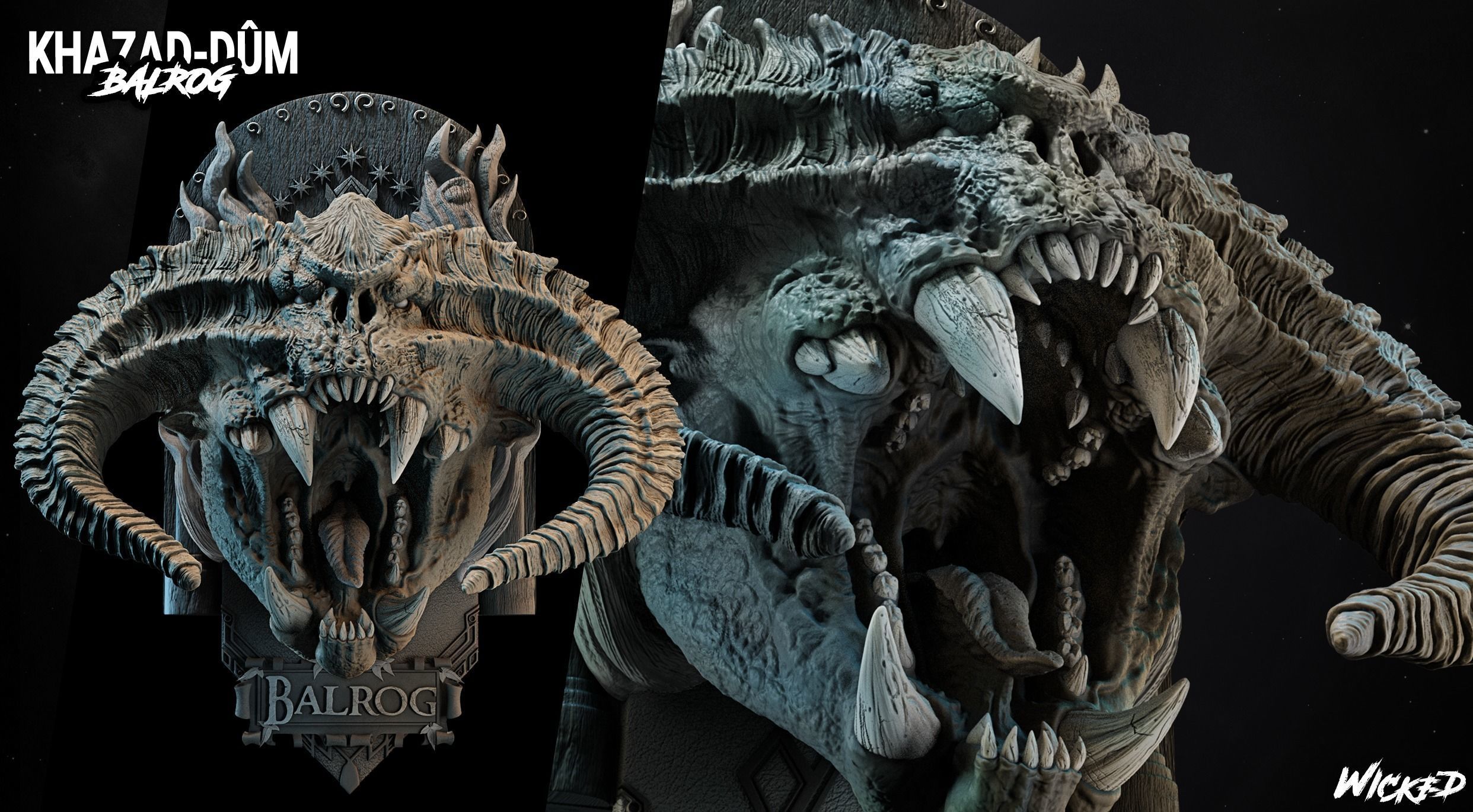 Wicked Movies Balrog Bust ready for 3d printing 3D model 3D printable | CGTrader