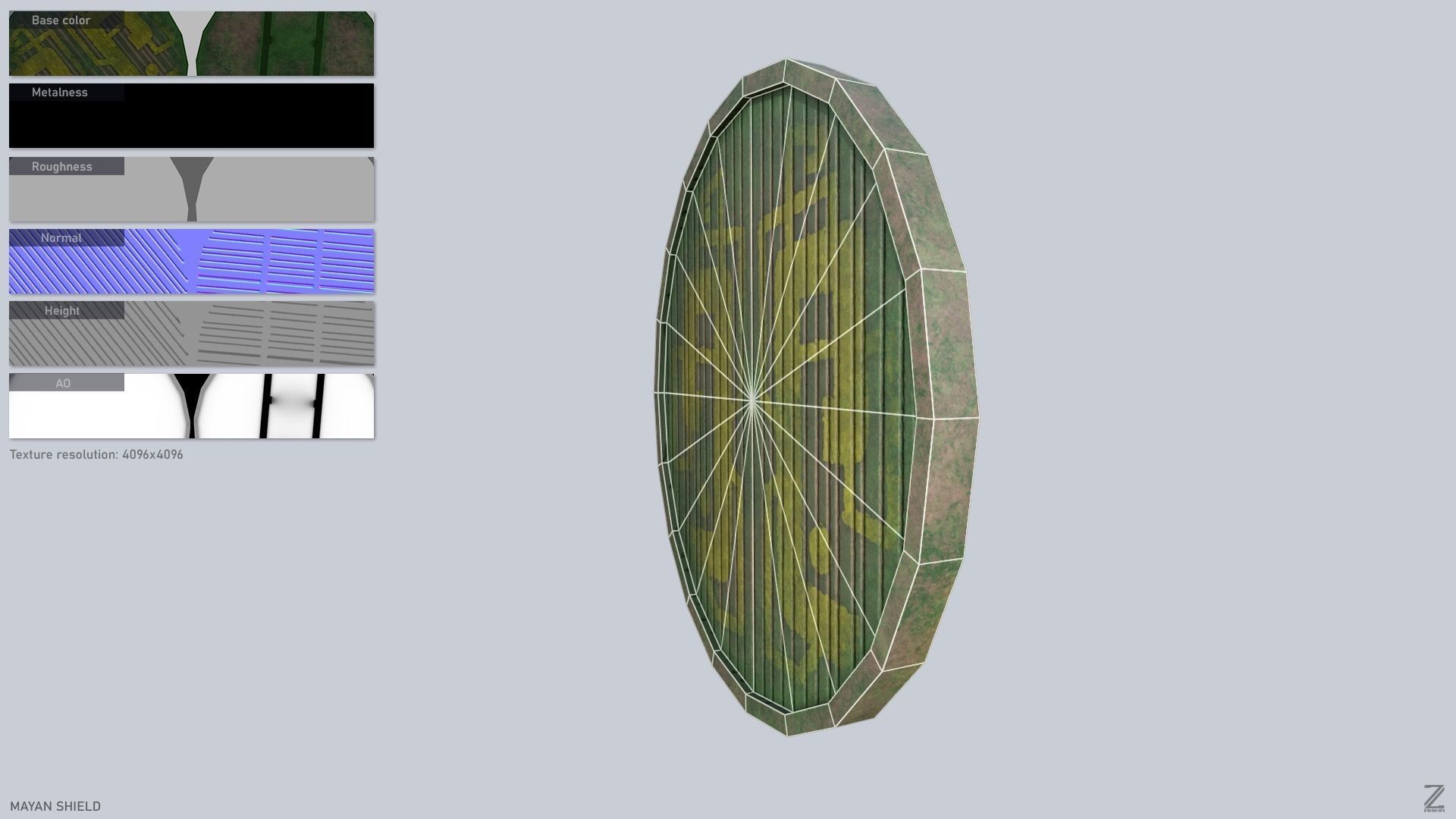 3D model Mayan shield VR / AR / low-poly | CGTrader