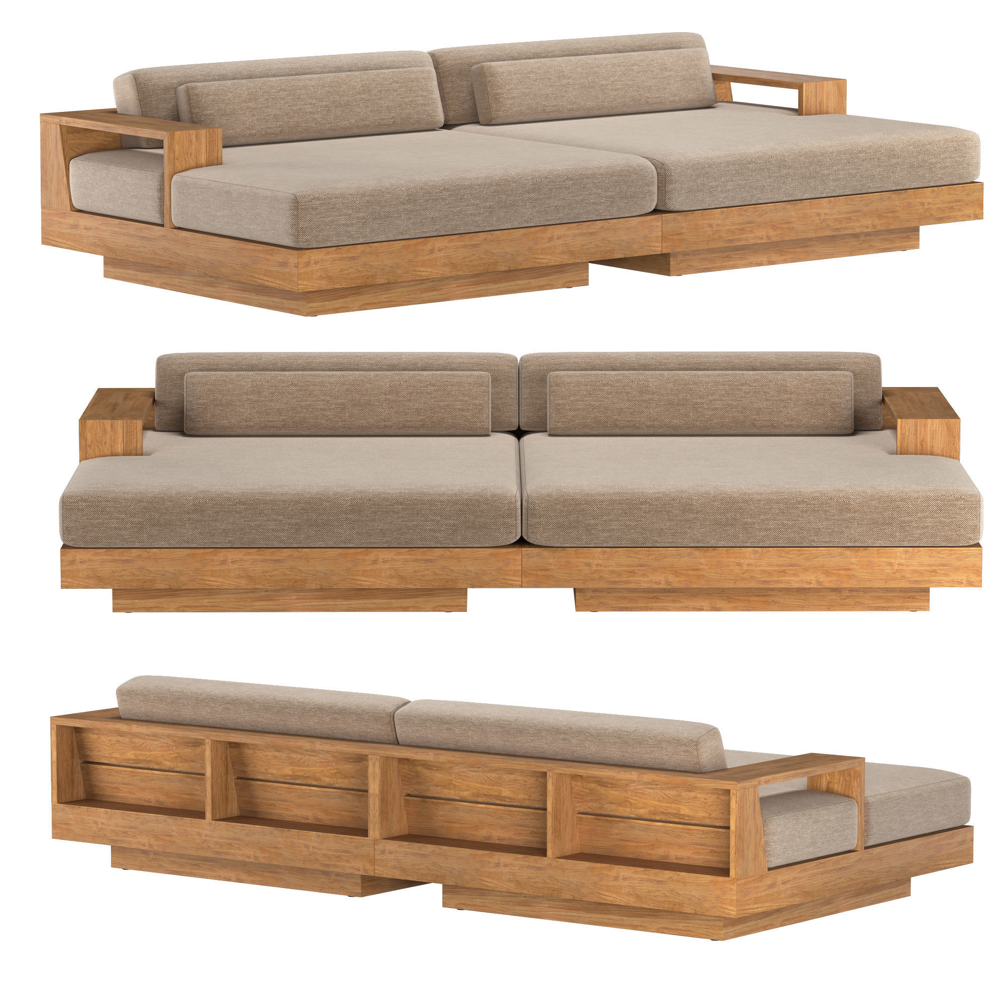 CAPE TOWN TEAK MODULAR DAYBED 3D model | CGTrader