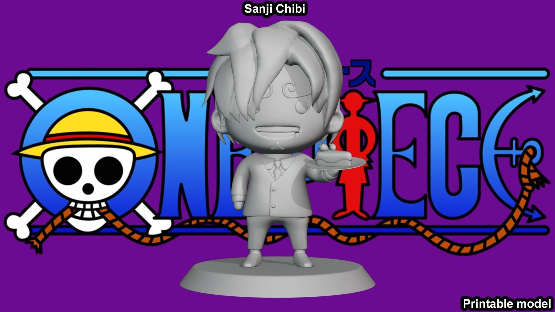 Sanji Chibi - One Piece 3D model 3D printable | CGTrader